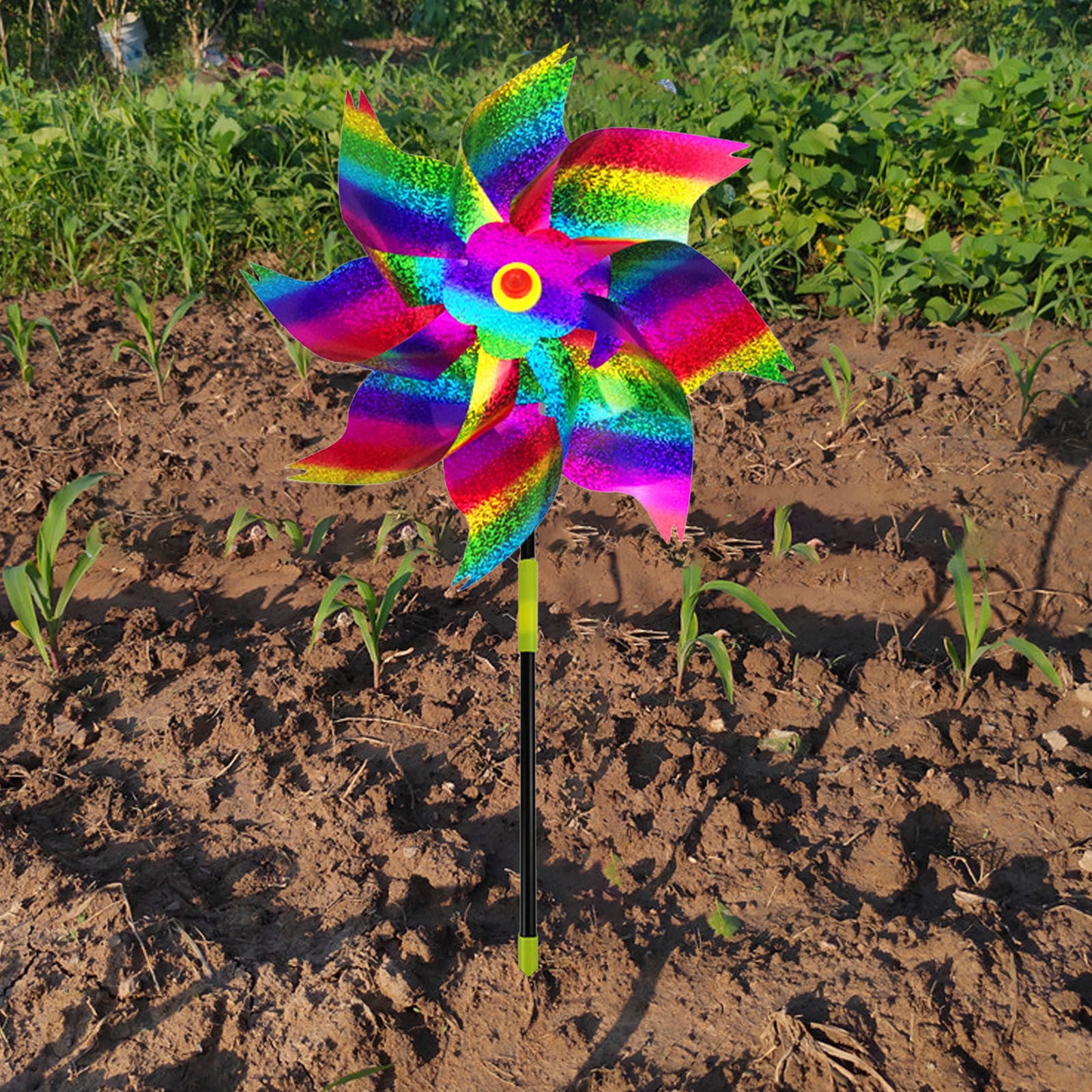 RXIRUCGD Reflective Windmill Spinners with Stakes for Garden Decor ...