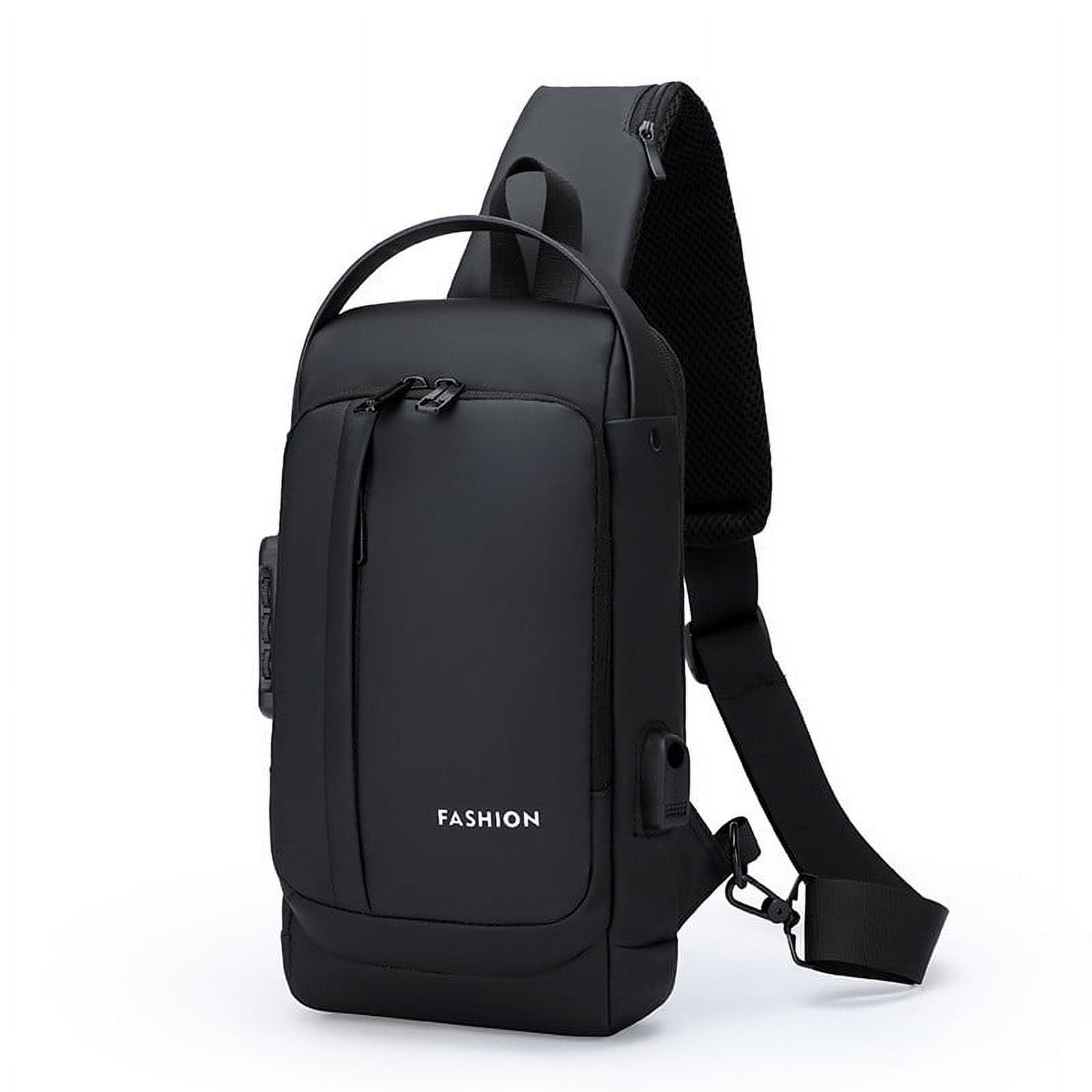 RXIRUCGD Sling Bag, Chest Bag Password Lock Theft Men's Crossbody Bag ...