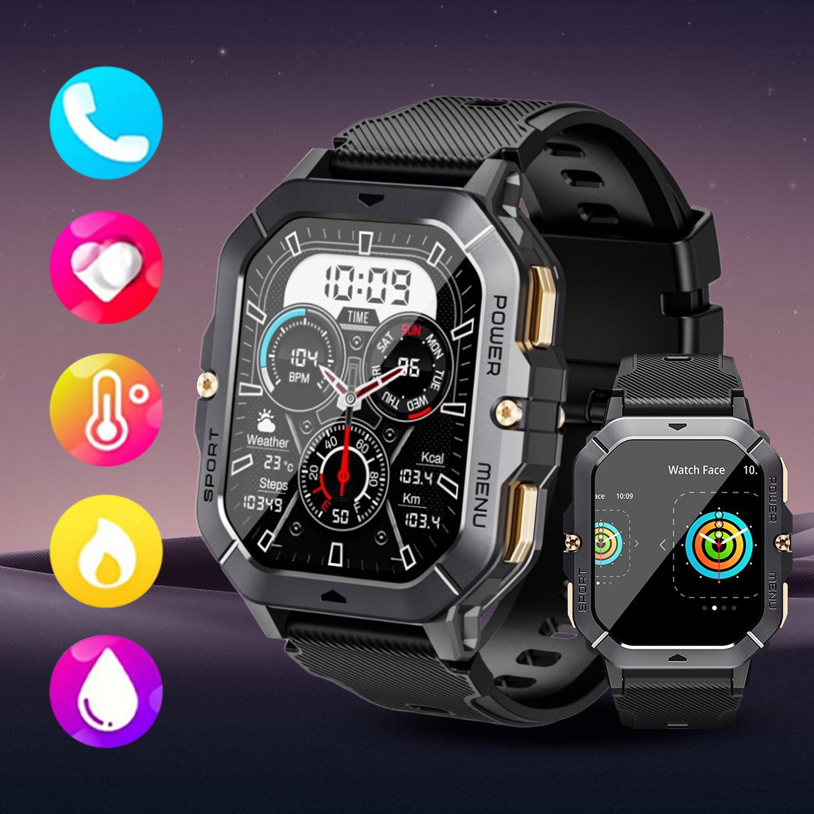 RXIRUCGD Smart Watch, Smart Sports Watch HD Smart Bracelet Advanced ...
