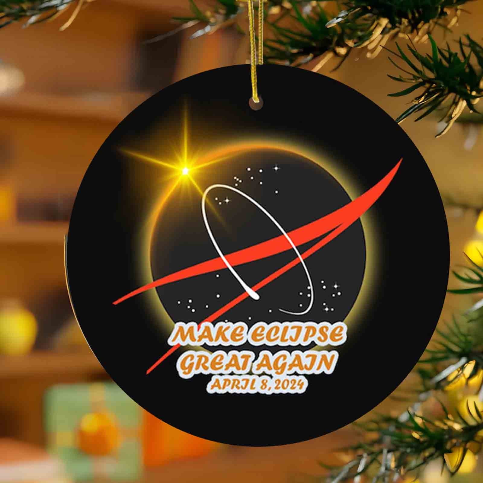 RXIRUCGD Solar Eclipse Ornament, Personalized Solar 2024 Ornament Solar ...