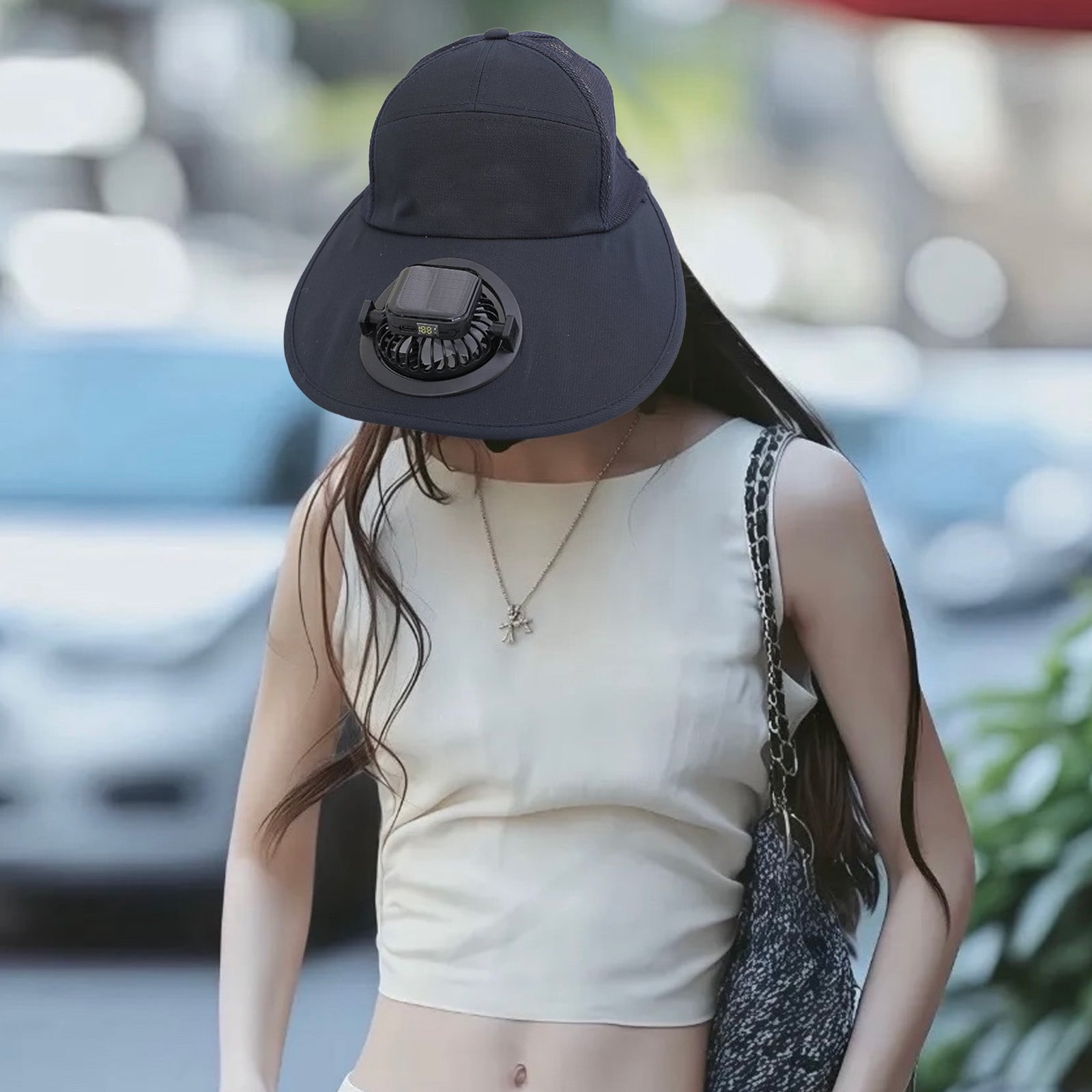 RXIRUCGD Solar Powered Ventilation Hat with Adjustable Airflow Settings ...