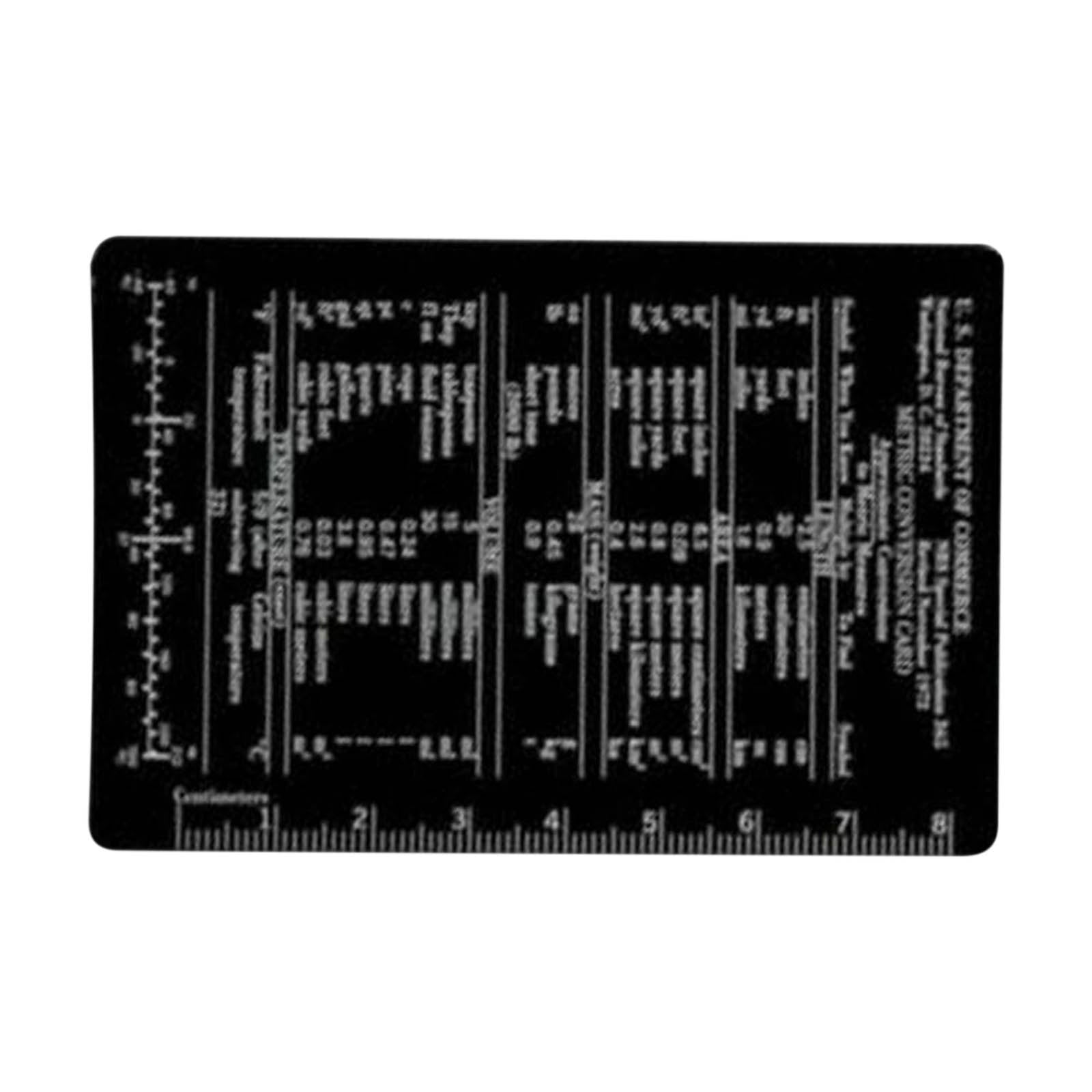 RXIRUCGD Stainless Steel Pocket Ruler Unit Conversion Card Feet ...