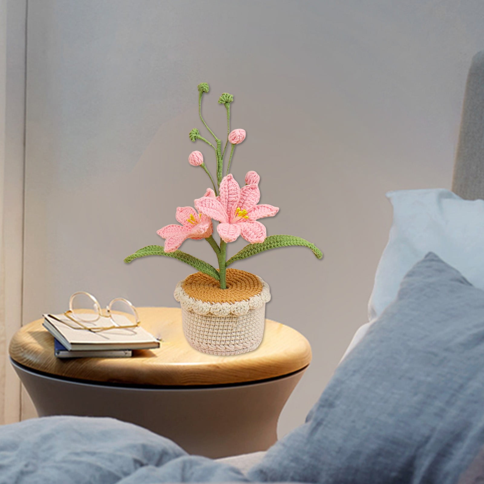 RXIRUCGD Statement Hand-Crocheted Potted Floral Decor - Artisan Yarn ...