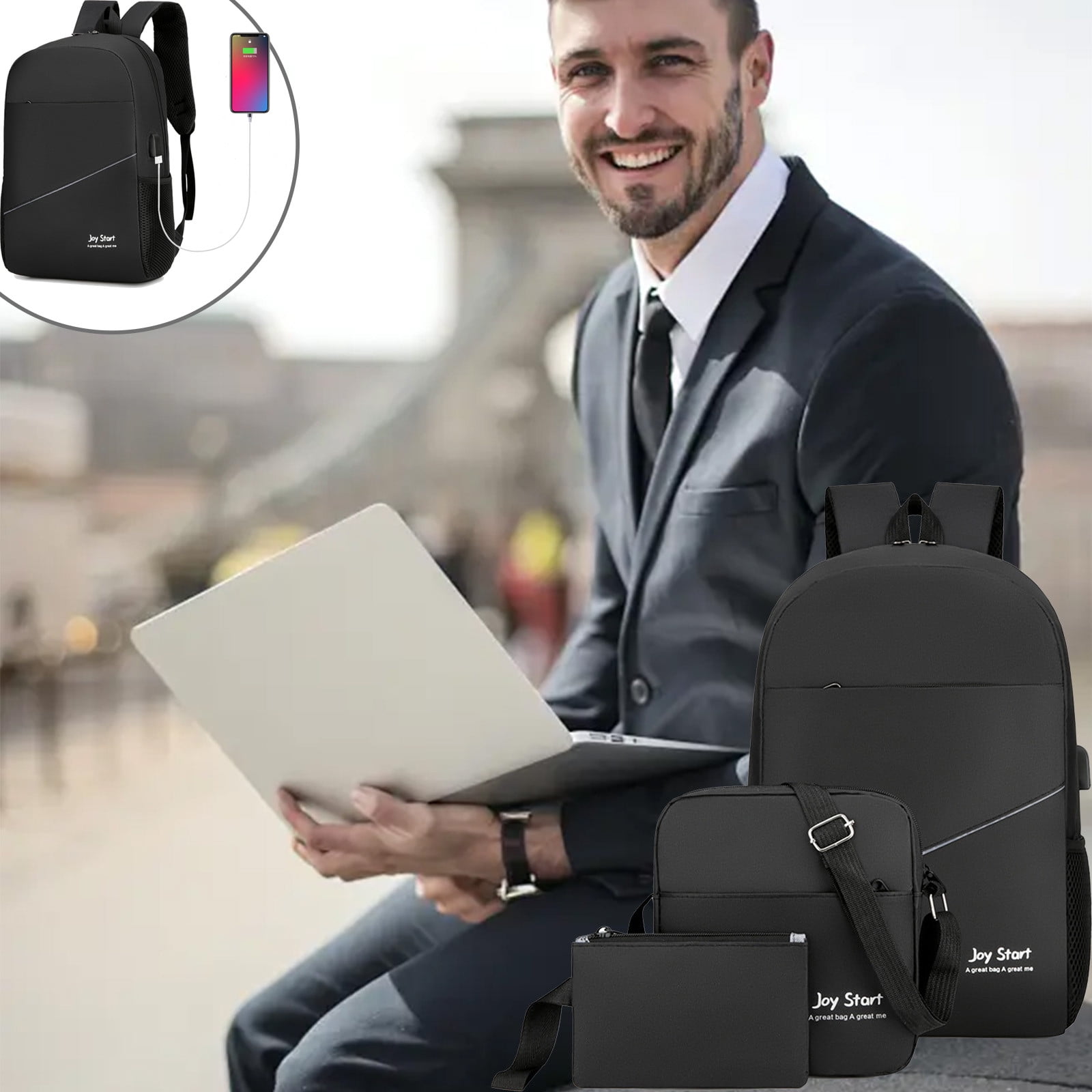 RXIRUCGD Storage Box, Three Piece Backpack Set For Youngster With Large ...