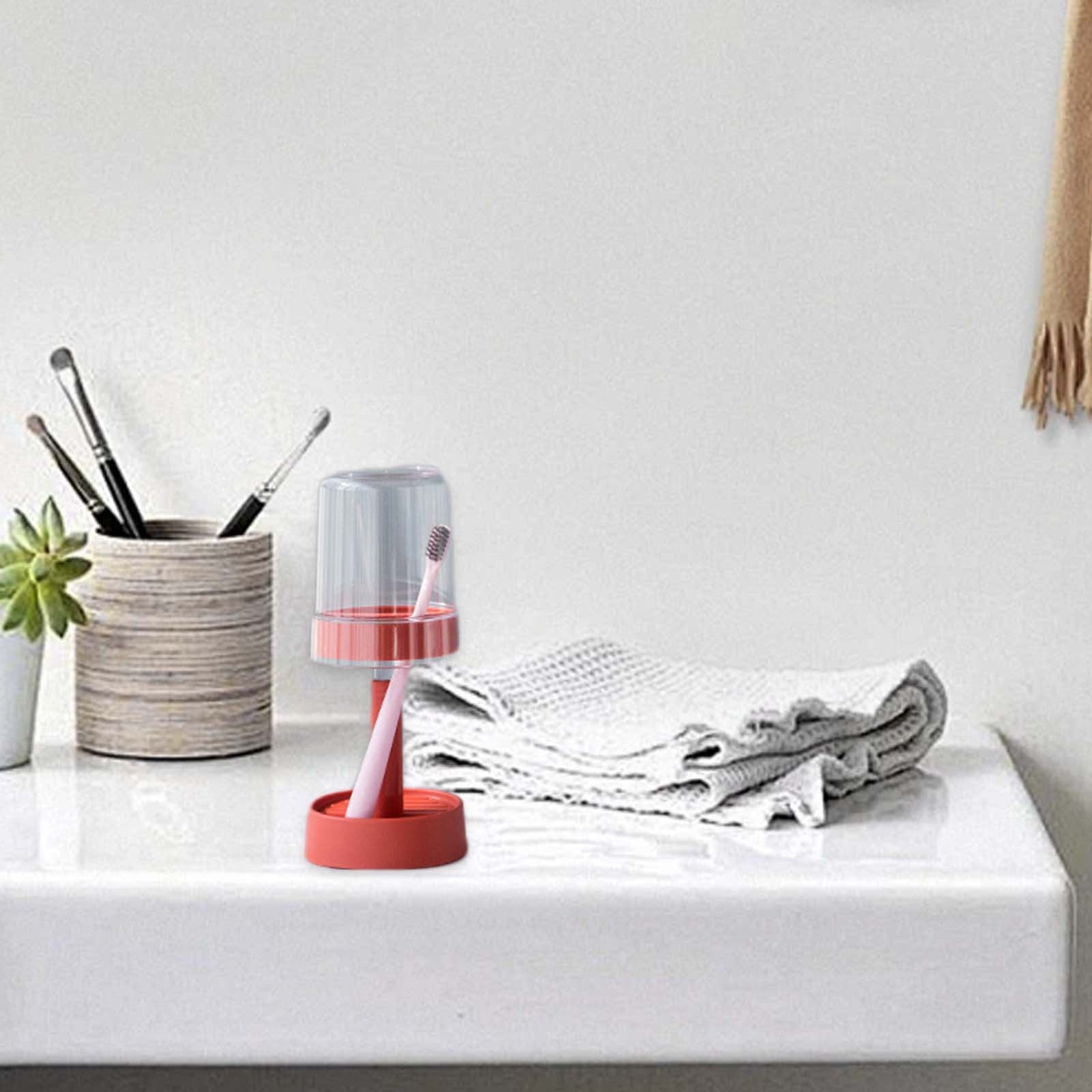 RXIRUCGD Toothbrush Holder with Cup/Cover, Height Adjustable Holder ...