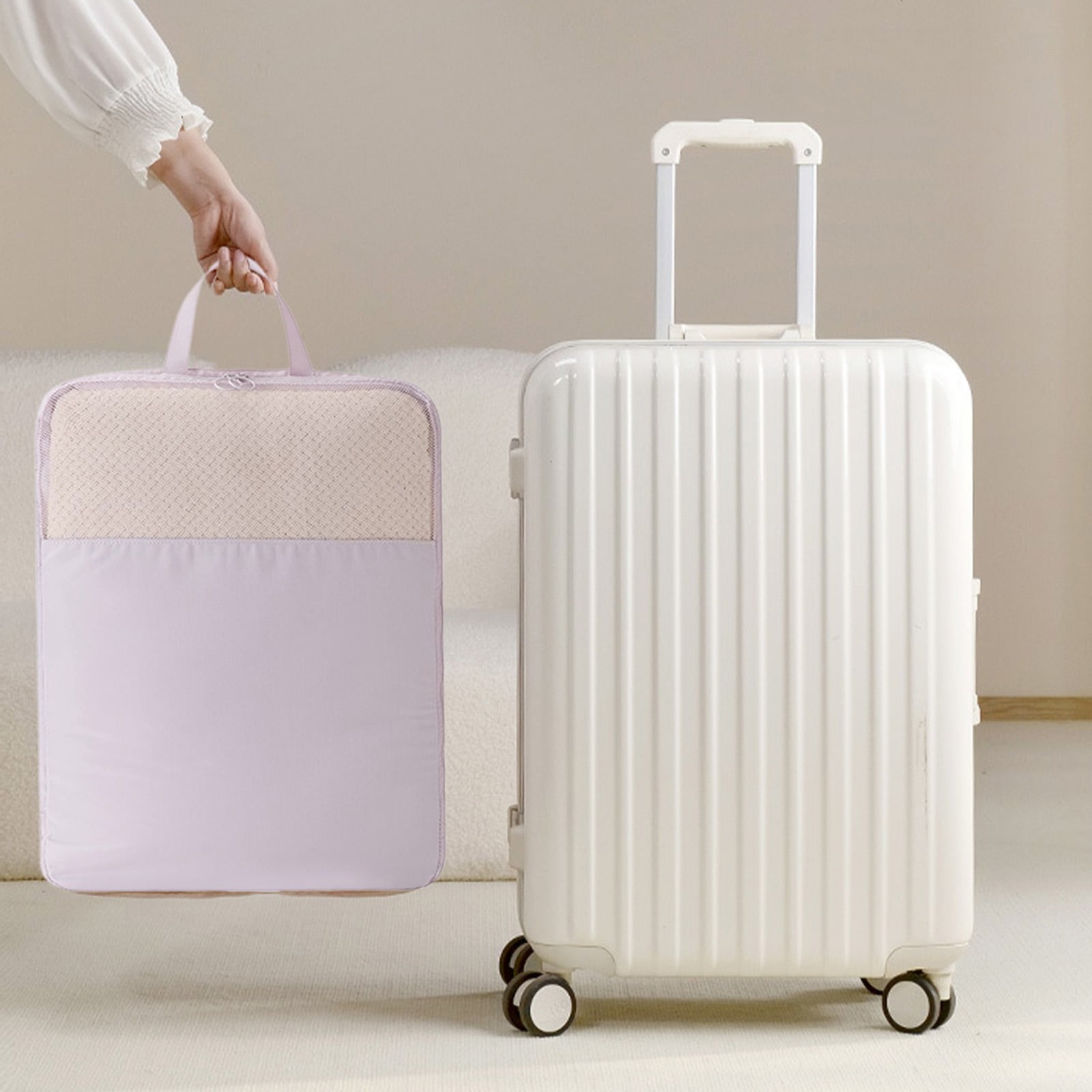 RXIRUCGD Travel Clothes Storage Bag Lightweight Compression Packing Cubes for Suitcases ...