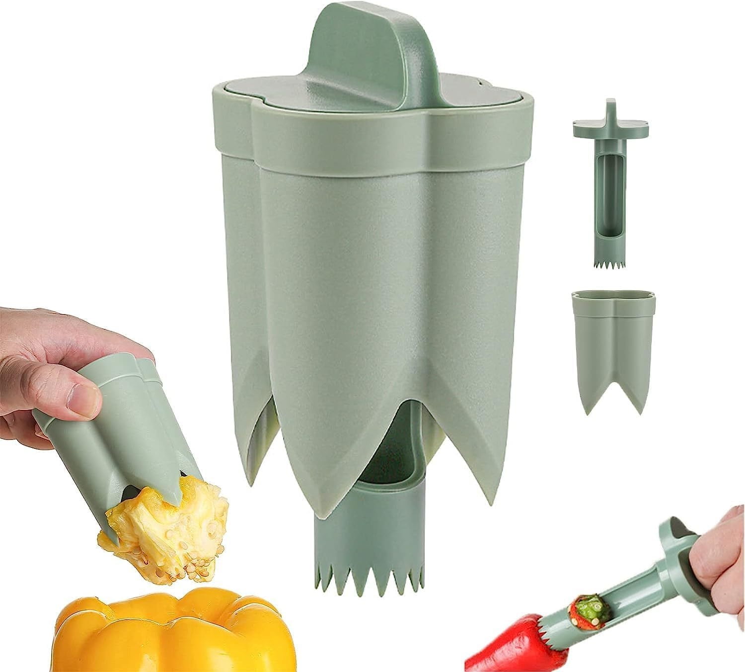 RXIRUCGD Two In One Chili Remover Tool Green Pepper Seed Remover ...
