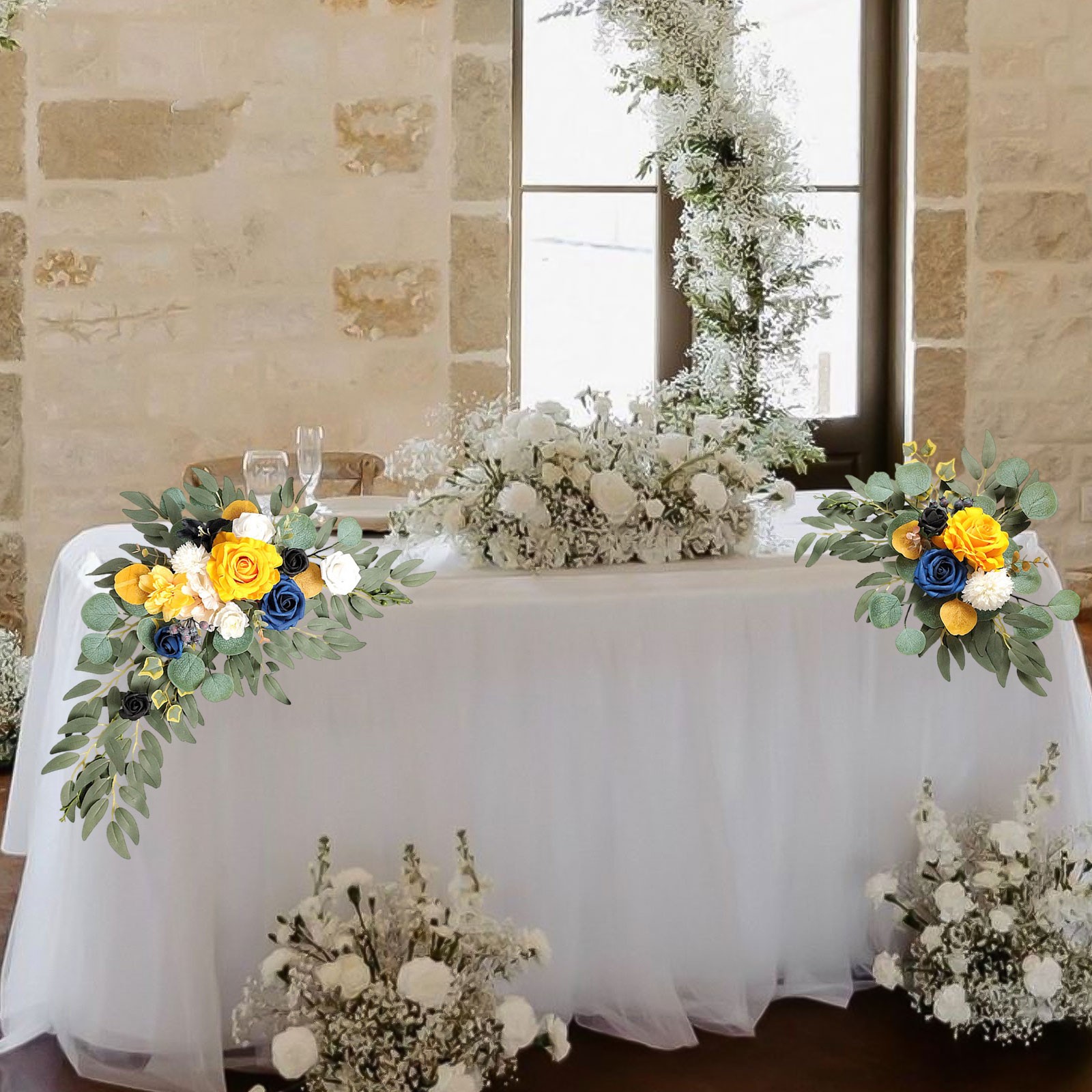 RXIRUCGD Two-Piece Wedding Floral Arrangement Set - Realistic ...