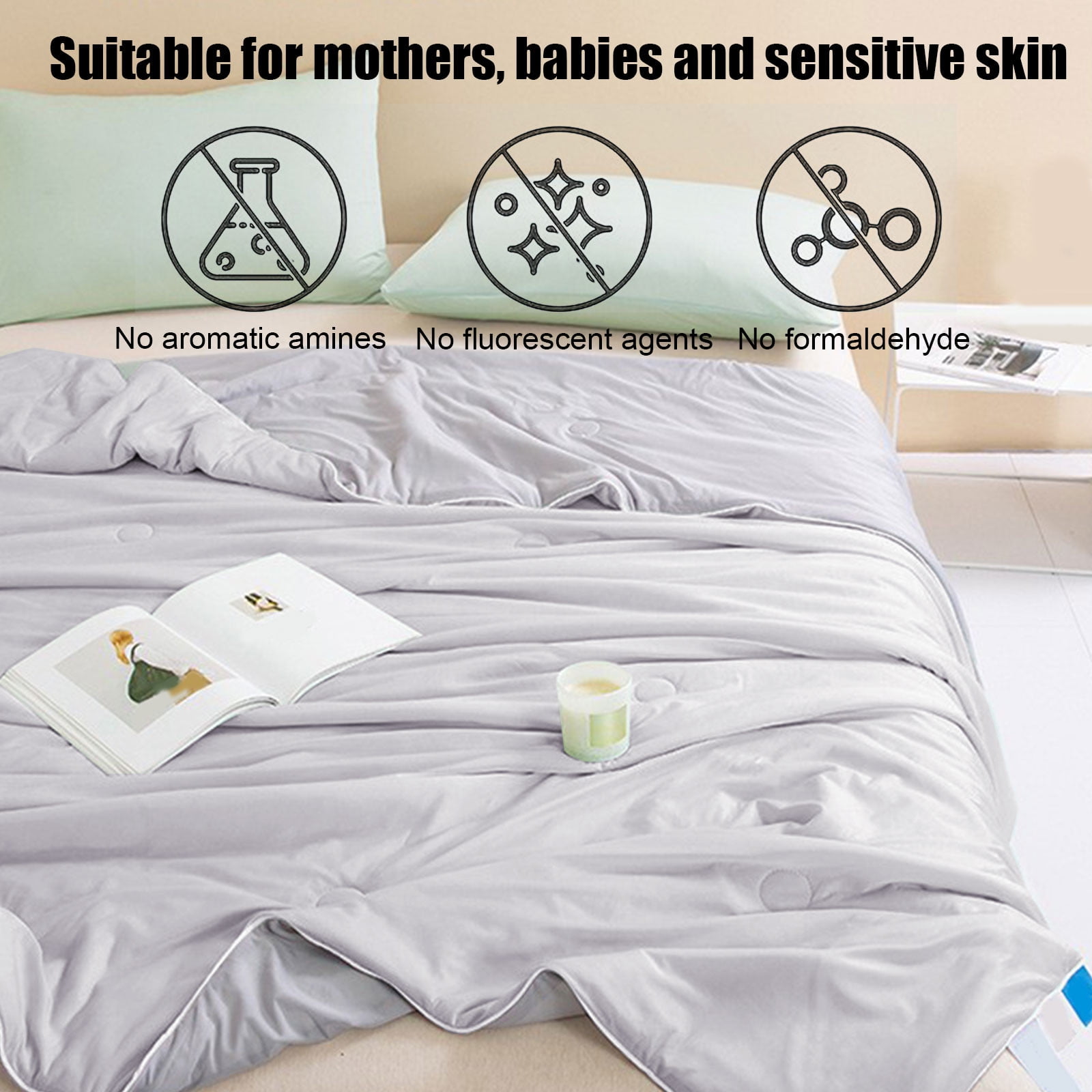 RXIRUCGD Ultra-Light Solid Color Cooling Quilt - High Heat Capacity ...