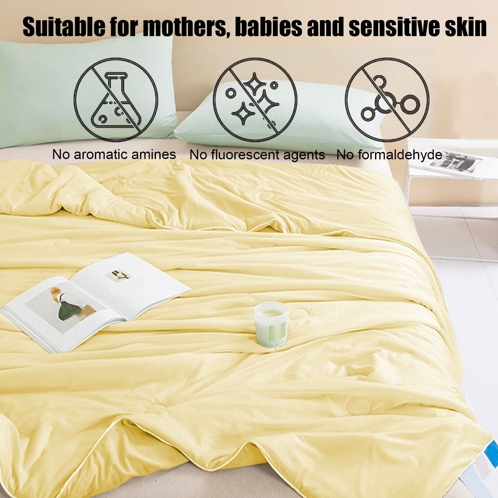 RXIRUCGD Ultra-Light Solid Color Cooling Quilt - High Heat Capacity ...