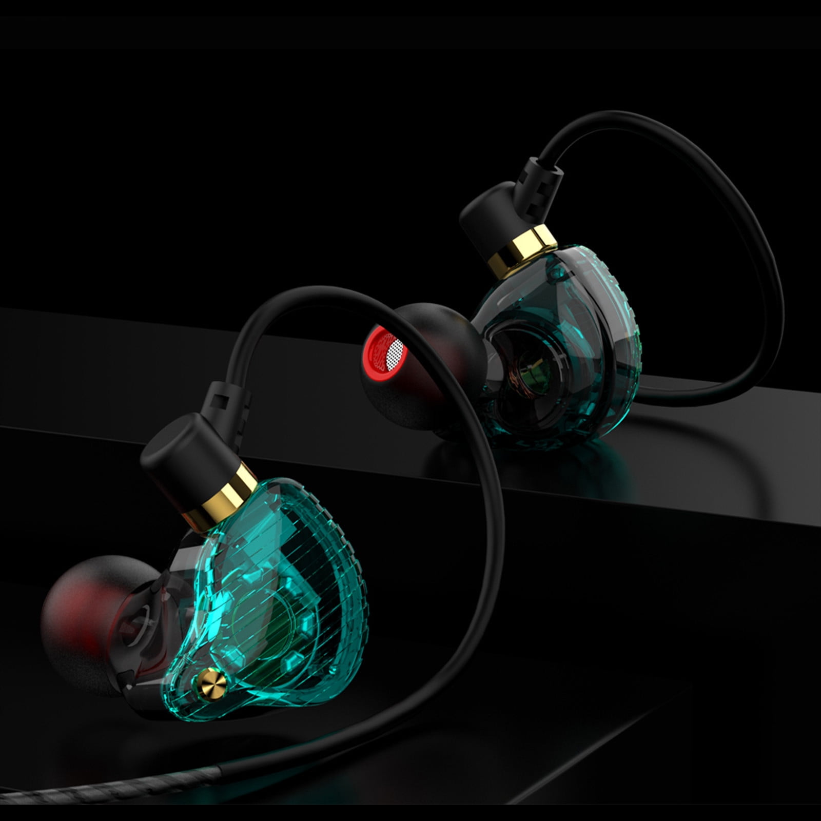 RXIRUCGD Wired Earbuds, Transparent Outer Surface Without Delay LED In ...