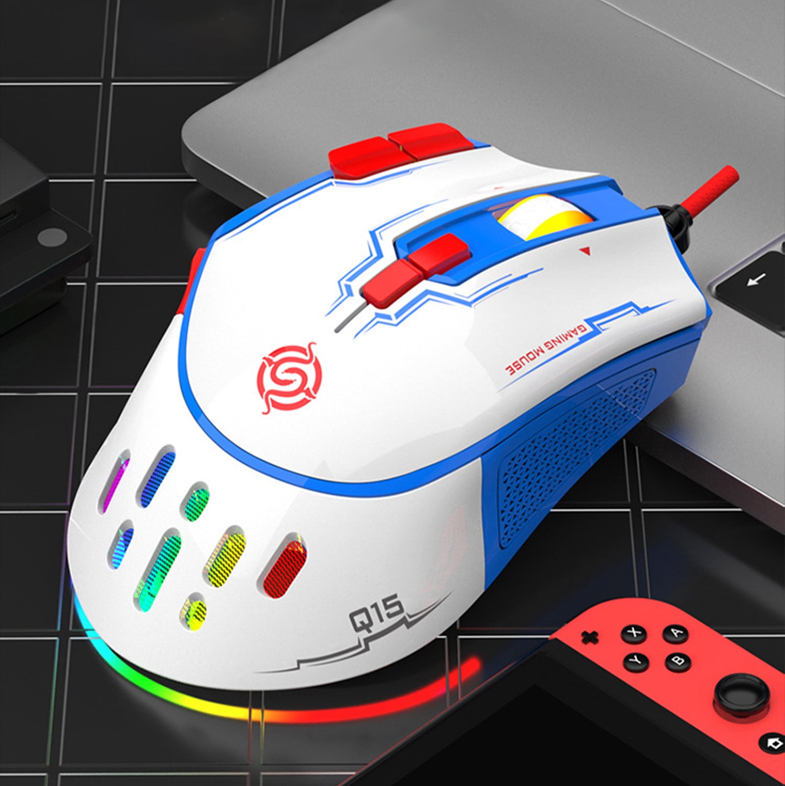 RXIRUCGD Wired Mouse Colorful Mouse, 4-speed DPI Can Be Adjustment RGB ...