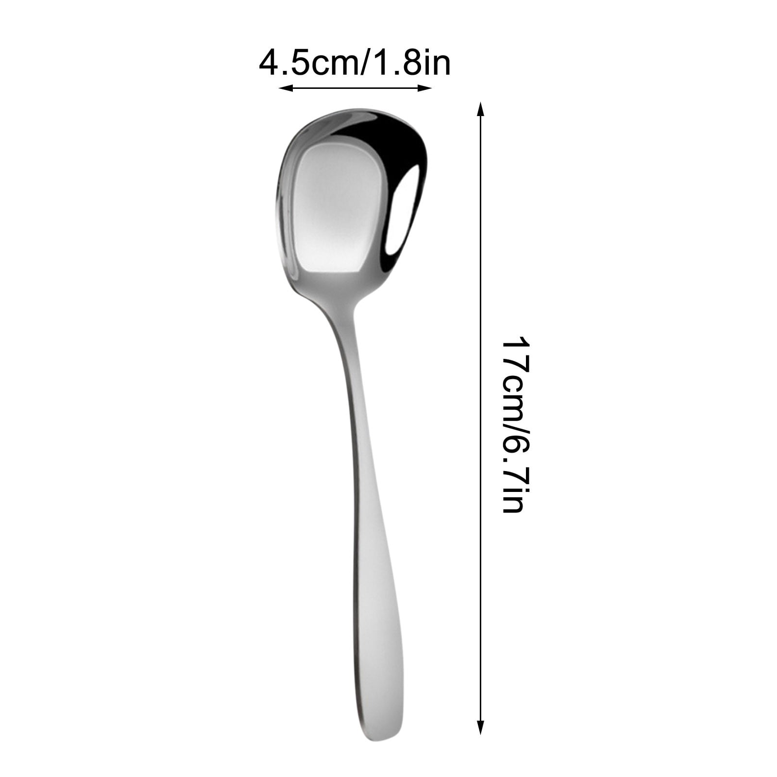 RXMEKW 2pcStainless Steel Spoon Flat Bottom Spoon Dessert Spoon Rice ...