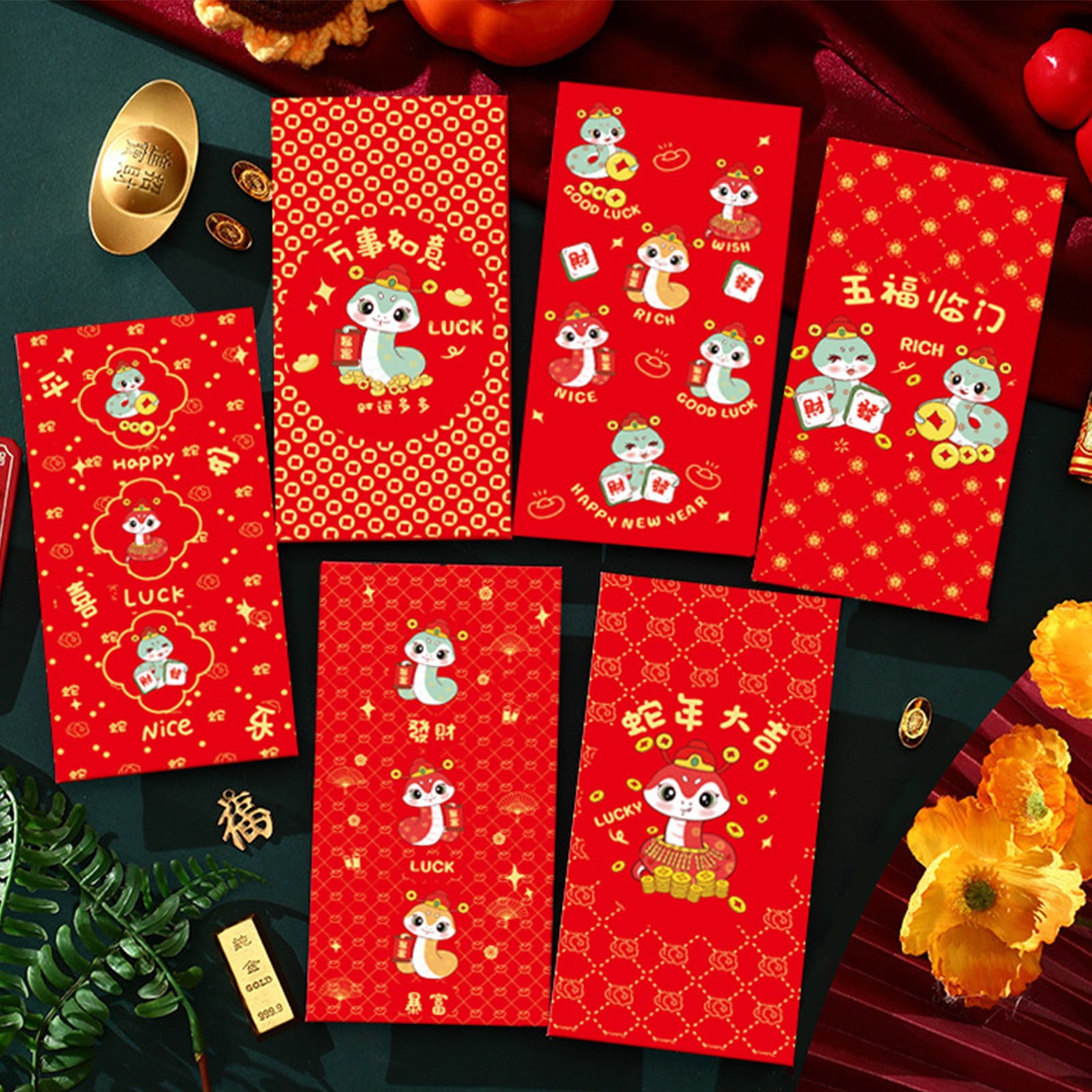 RXMEKW Chinese New Year 2025 Red Envelope Snake New Year Red Envelope ...