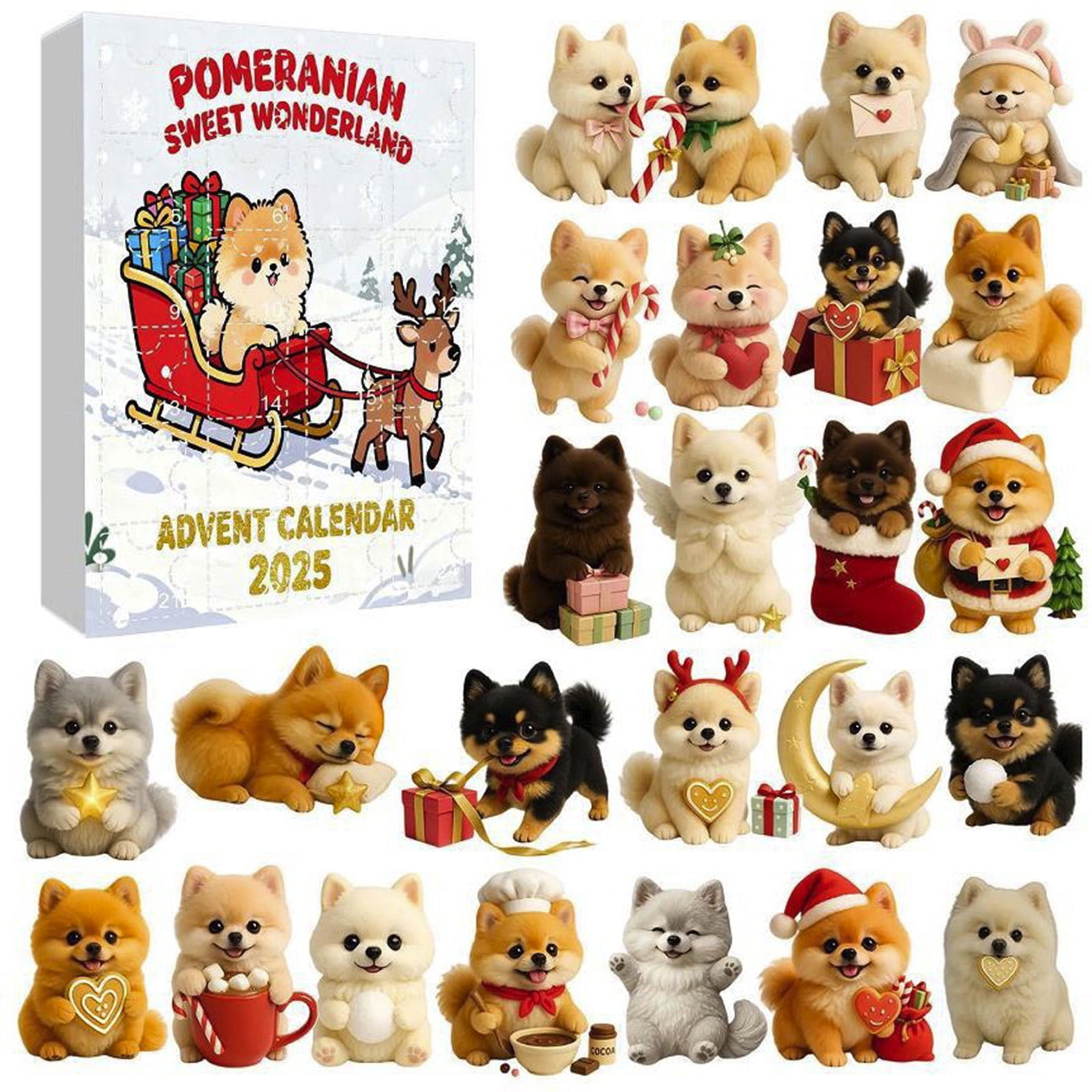 RXMEKW Christmas Tree Decorations,24 Day Festive Countdown Calendar ...