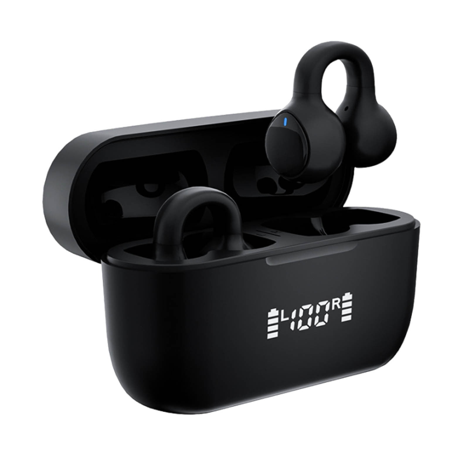 RXMEKW Digital Display Wireless Ear Clip Conduction Earphones Bluetooth ...