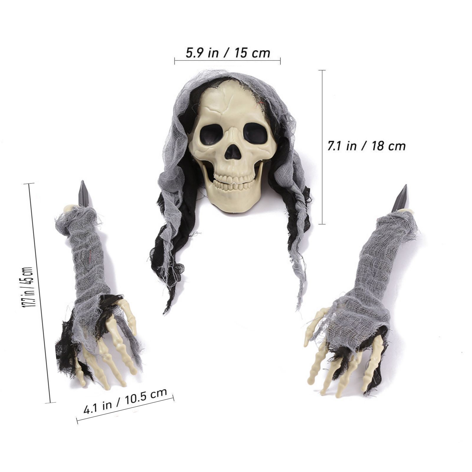 RXMEKW Eerie Outdoor Halloween Decorations Skull And Skeleton Ground ...