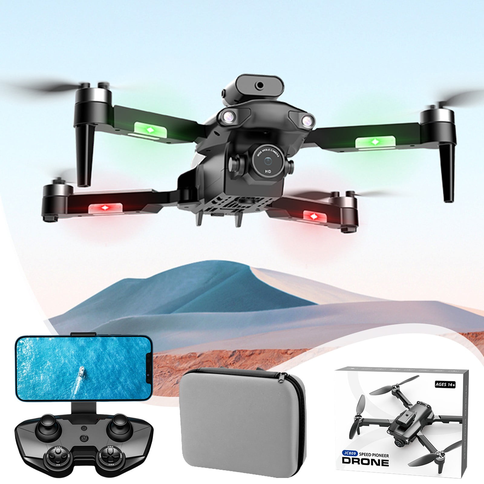 RXMEKW Fpv Drone with Hd Camera Brushless Motor Drones 2.4G Rc ...