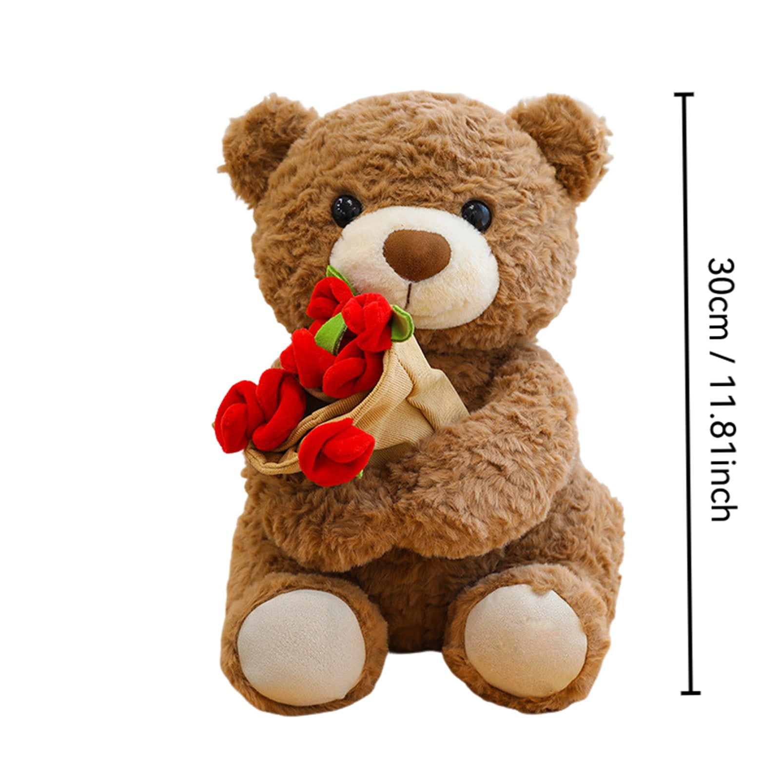 RXMEKW The Rose Bear,Valentine's Teddy Bear Plush Holding Red Rose ...