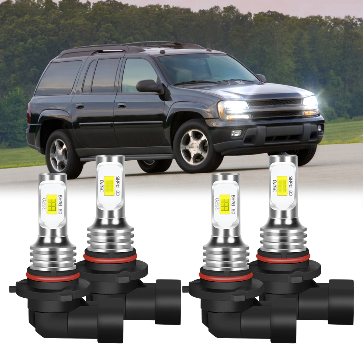RXTSQI 9005 9006 LED Headlight Bulbs, Low High Auto, for Chevy ...
