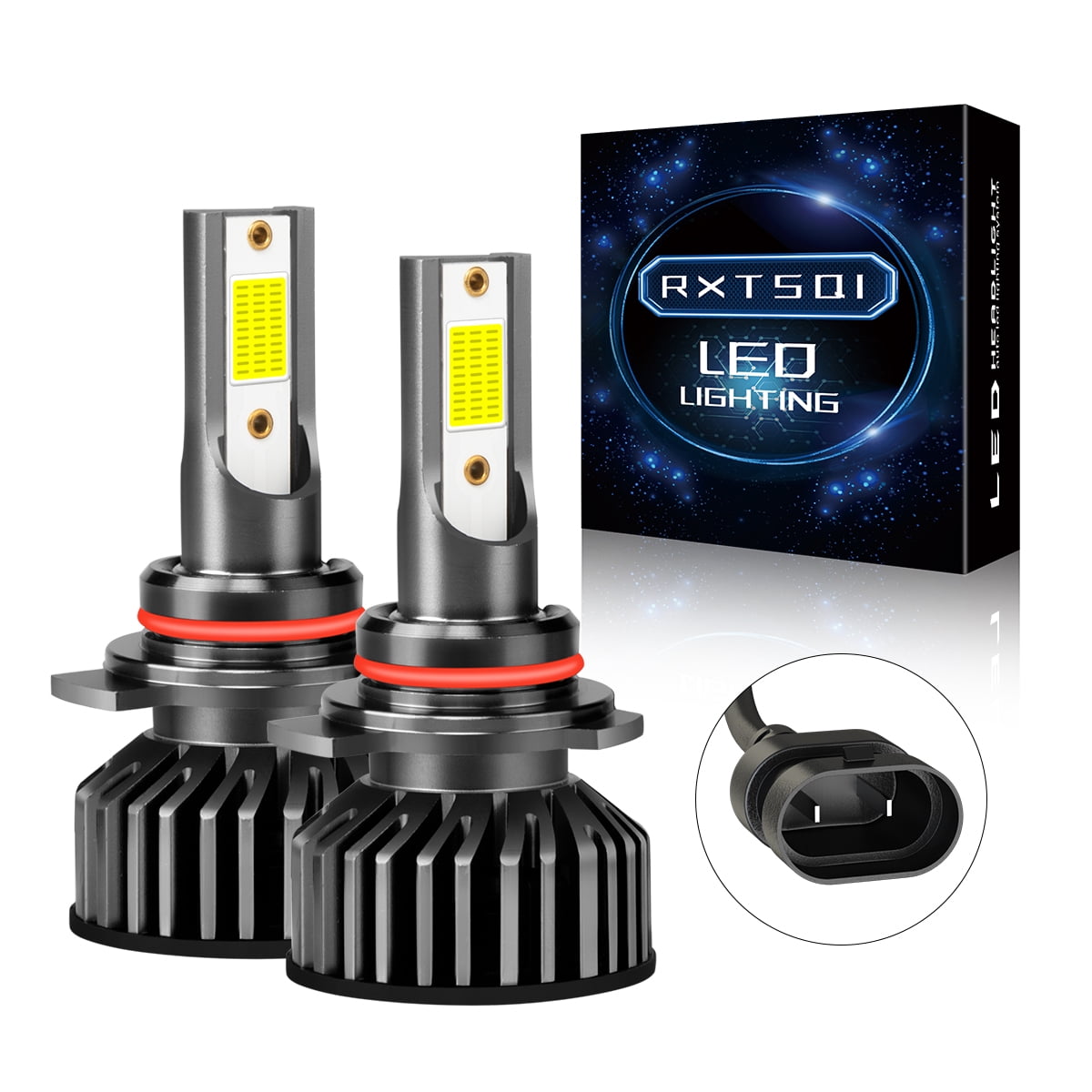 RXTSQI 9012/HIR2 LED Headlight High/Low Beam Bulbs White F2 for Fiat ...