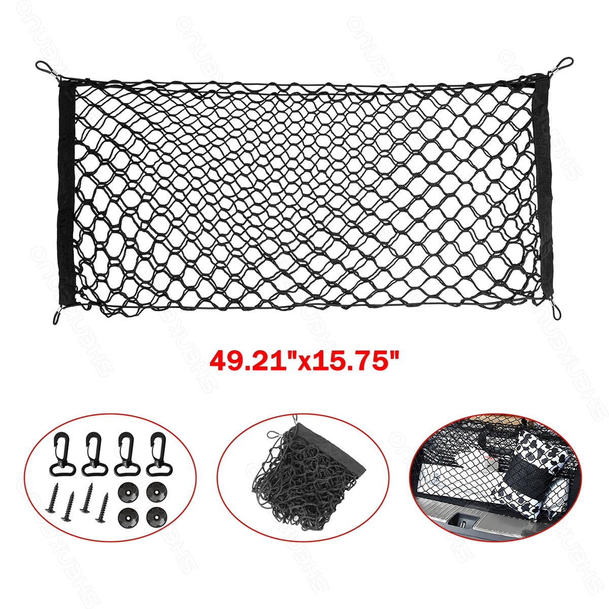 RXTSQI Cargo Net Stretchable,Adjustable Elastic Trunk Storage Net with ...