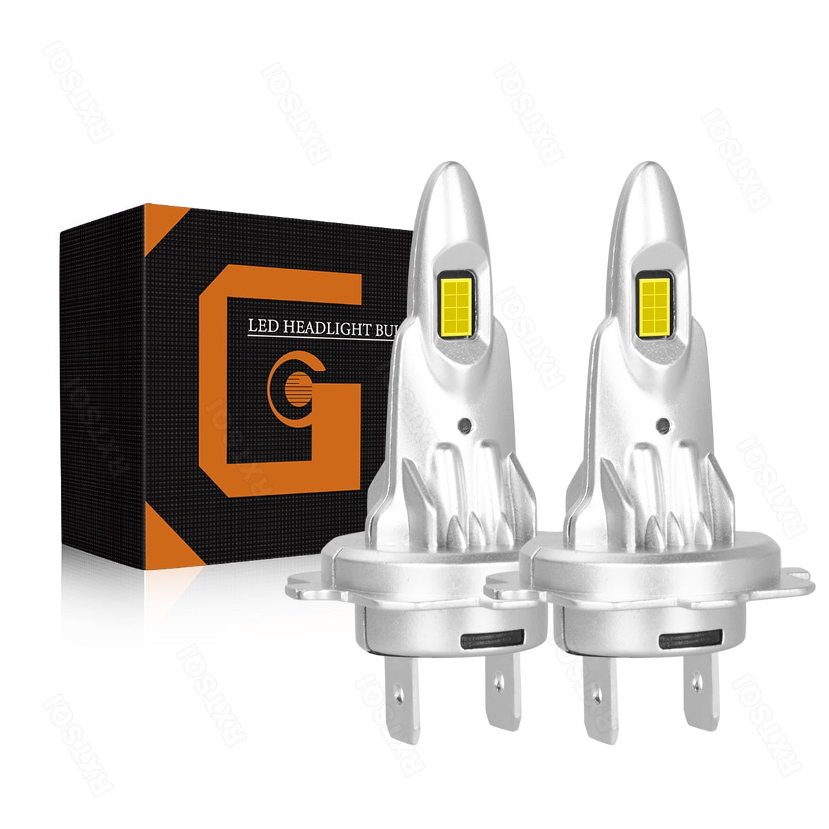 RXTSQI H7 LED Headlight Bulb 10000LM 500% Brighter, 6500K White, Mini ...