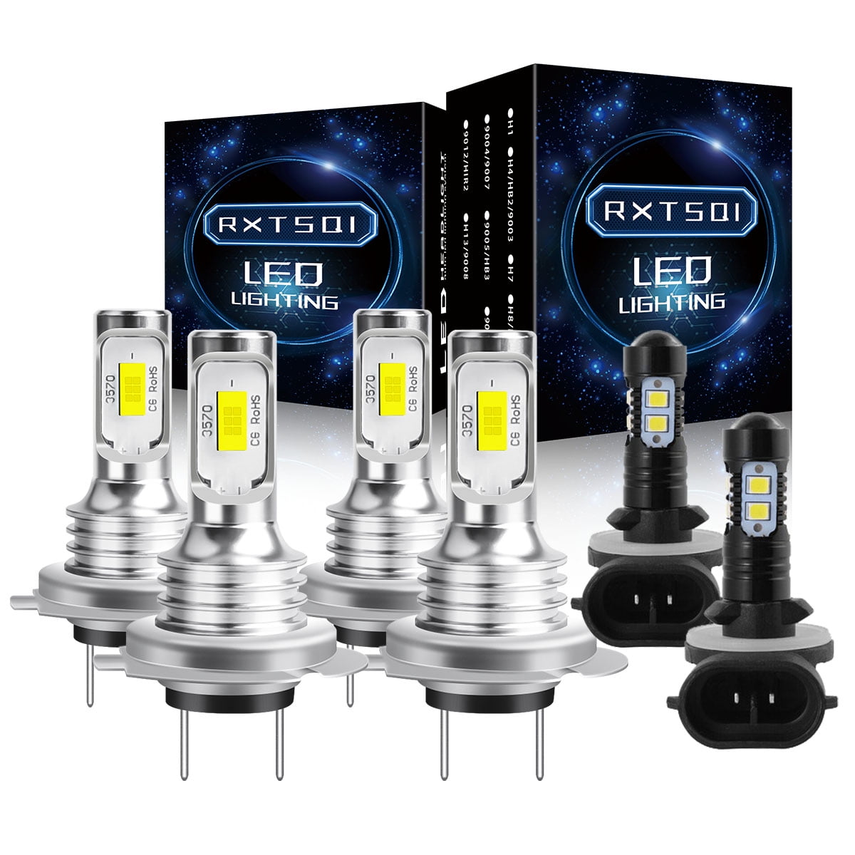 RXTSQI LED Headlight High Low Fog Light Bulbs Kit for Hyundai Veloster ...