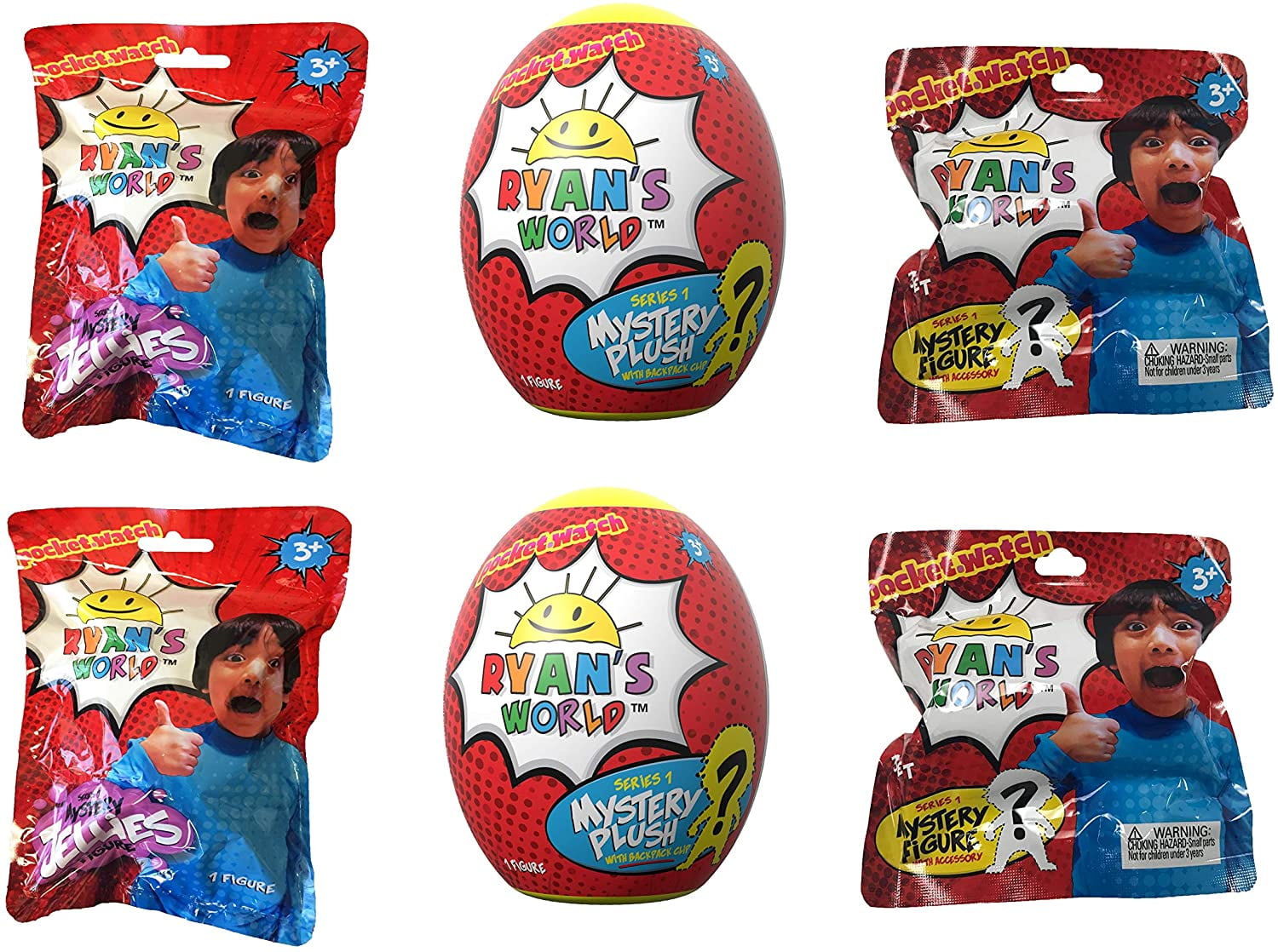 RYAN'S WORLD Ultimate Surprise Lot of 6 Includes: Figures , Jellies ...