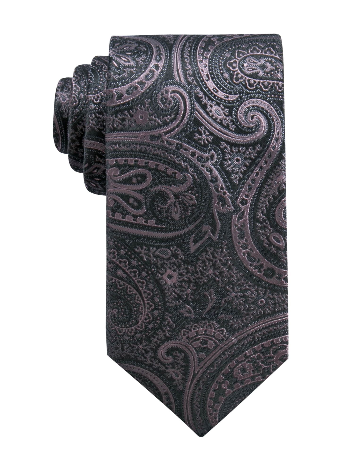 RYAN SEACREST Mens Purple Paisley Gardenia Paisley Silk Slim Neck Tie ...