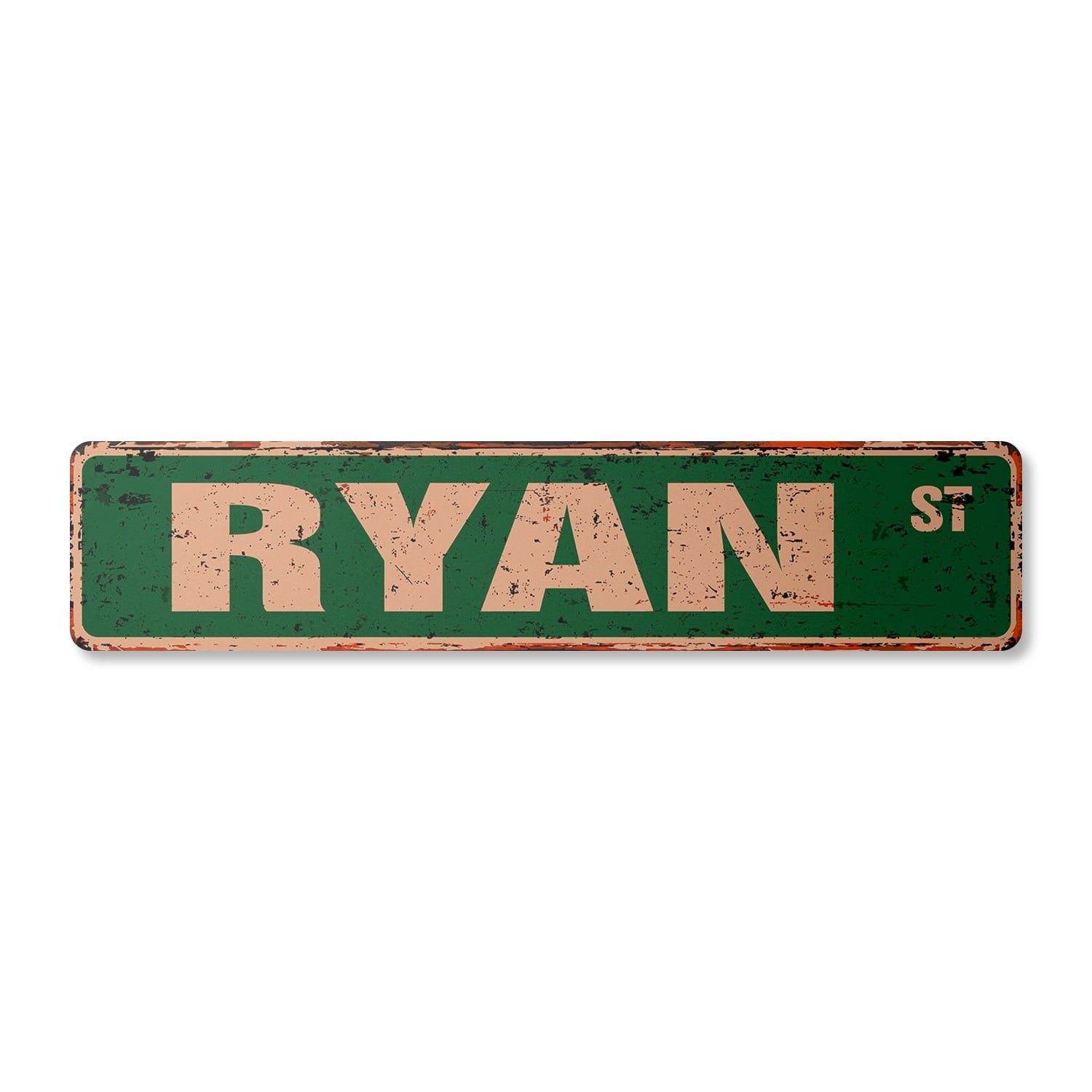 RYAN Vintage Aluminum Street Sign Childrens Name Room Metal Sign rustic ...