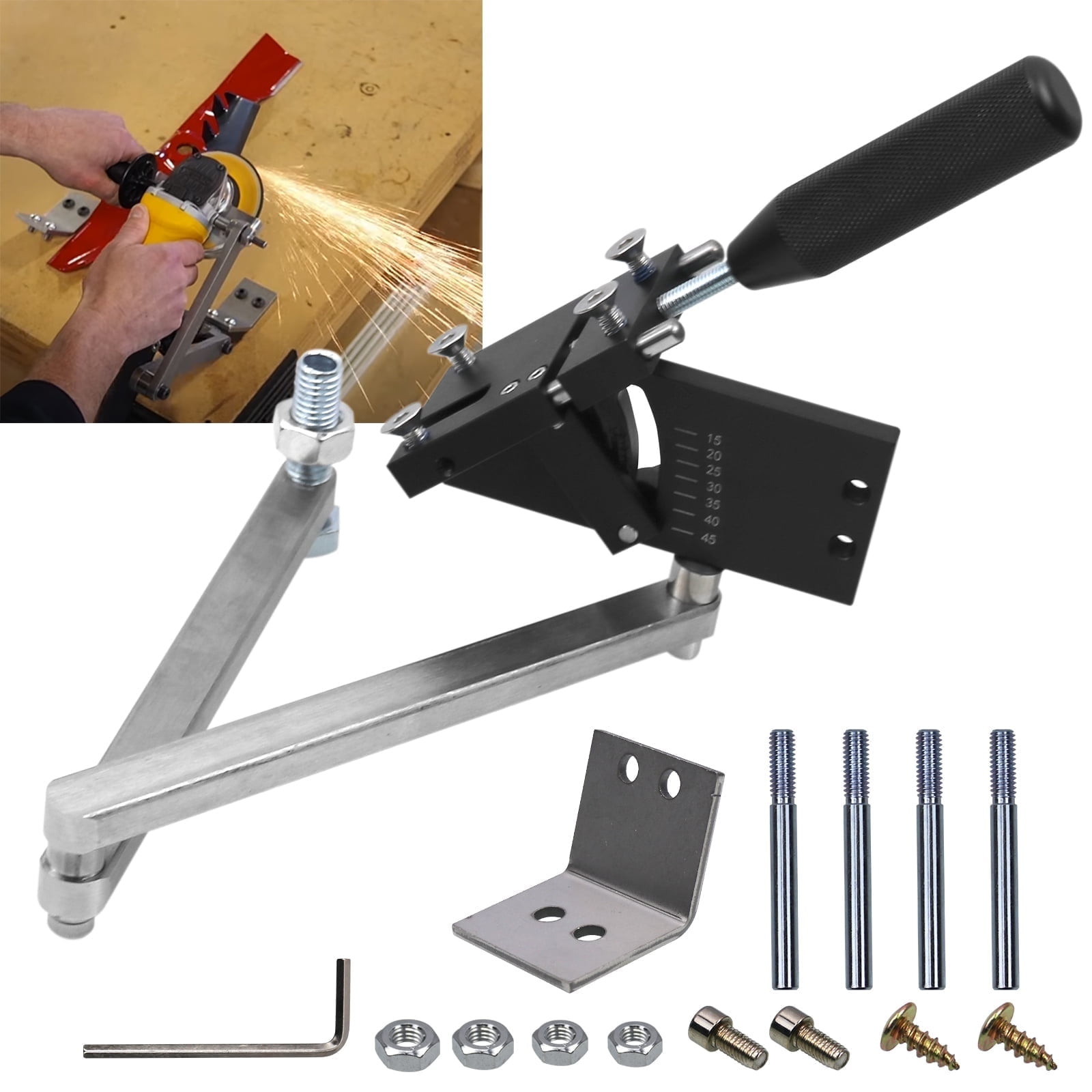 RYANSTAR RACING Lawn Mower Blade Sharpener Kit - 15°-45° Adjustable ...