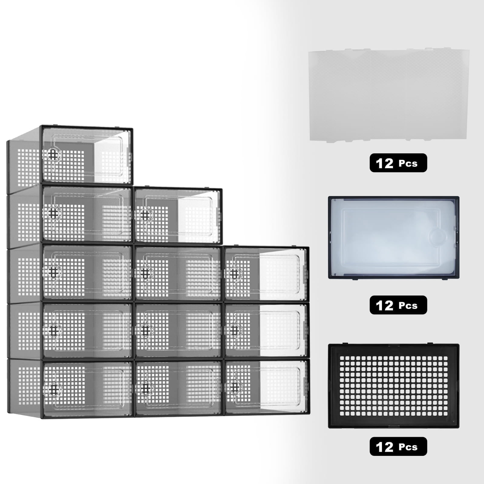 RYANSTAR RACING Extra Large Shoe Storage Boxes, Transparent Stackable ...