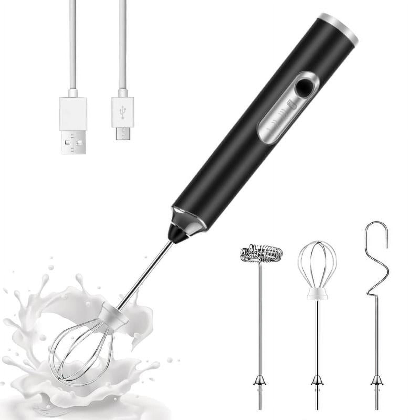 RYCTECH Electric Milk Frother with 3 Heads, Cafe Essentials, Handheld ...