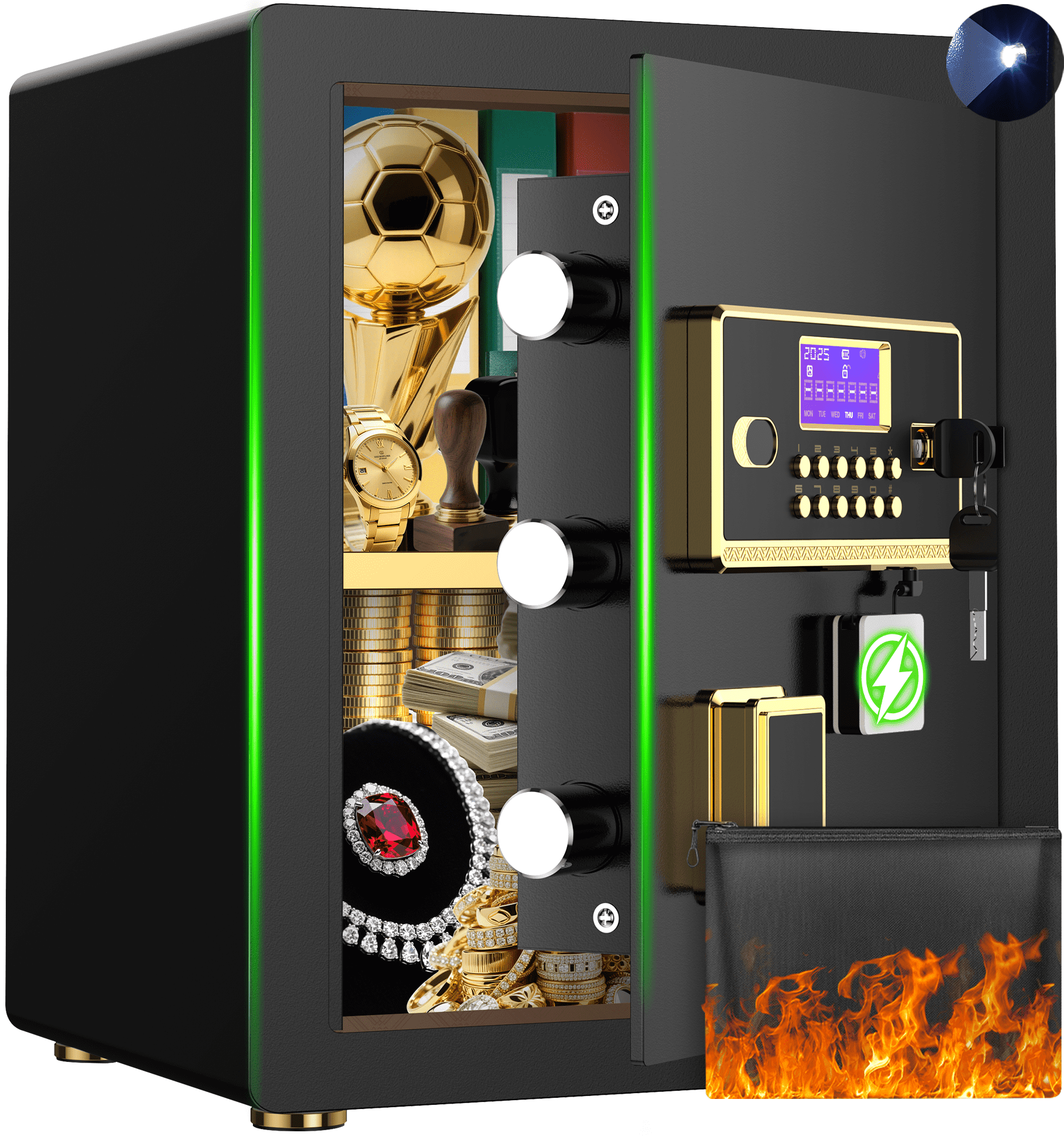 RYCUZO 3.0 Cuft Large Security Safe Box, Digital Keypad Lock, Built-in ...