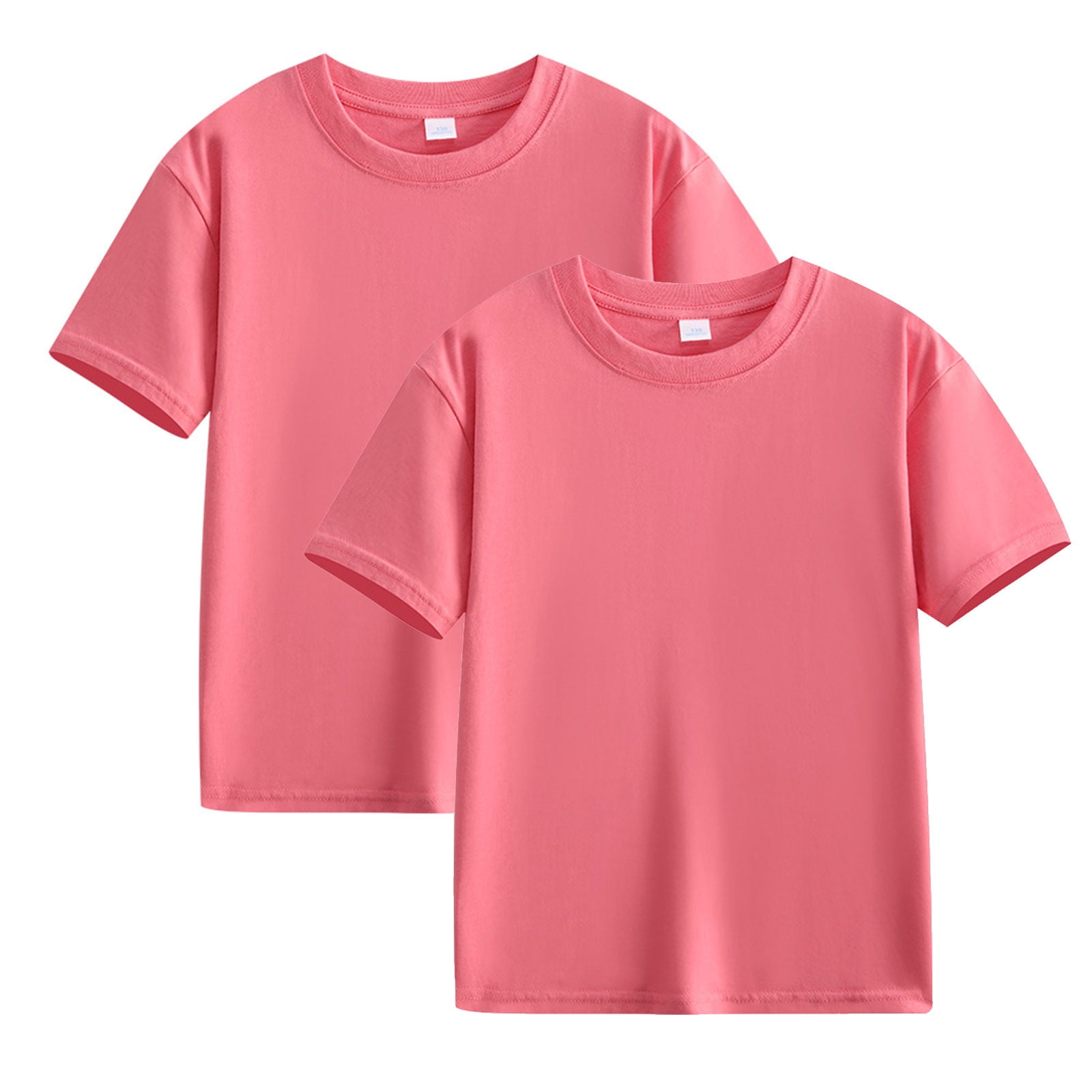 RYDCOT 2 Pack Girls Shirts Toddler Short Sleeve Solid Color Shirt Girls ...