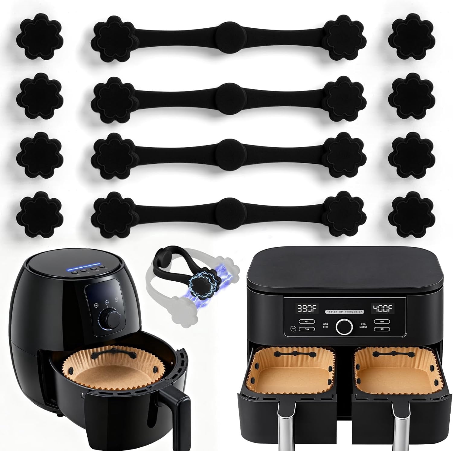 RYDCOT Air Fryer Magnets, Upgraded Powerful Magnetic Silicone Buckle ...