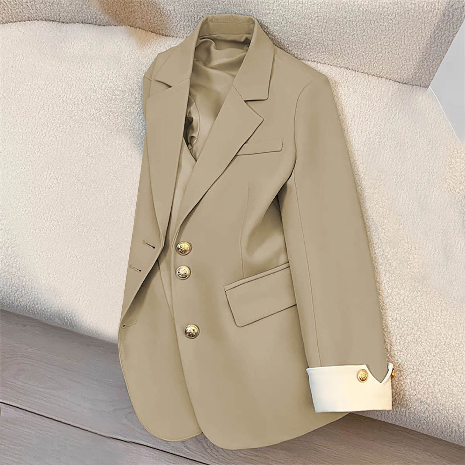 RYDCOT Blazers for Women Business Casual with Pockets Long Sleeve ...