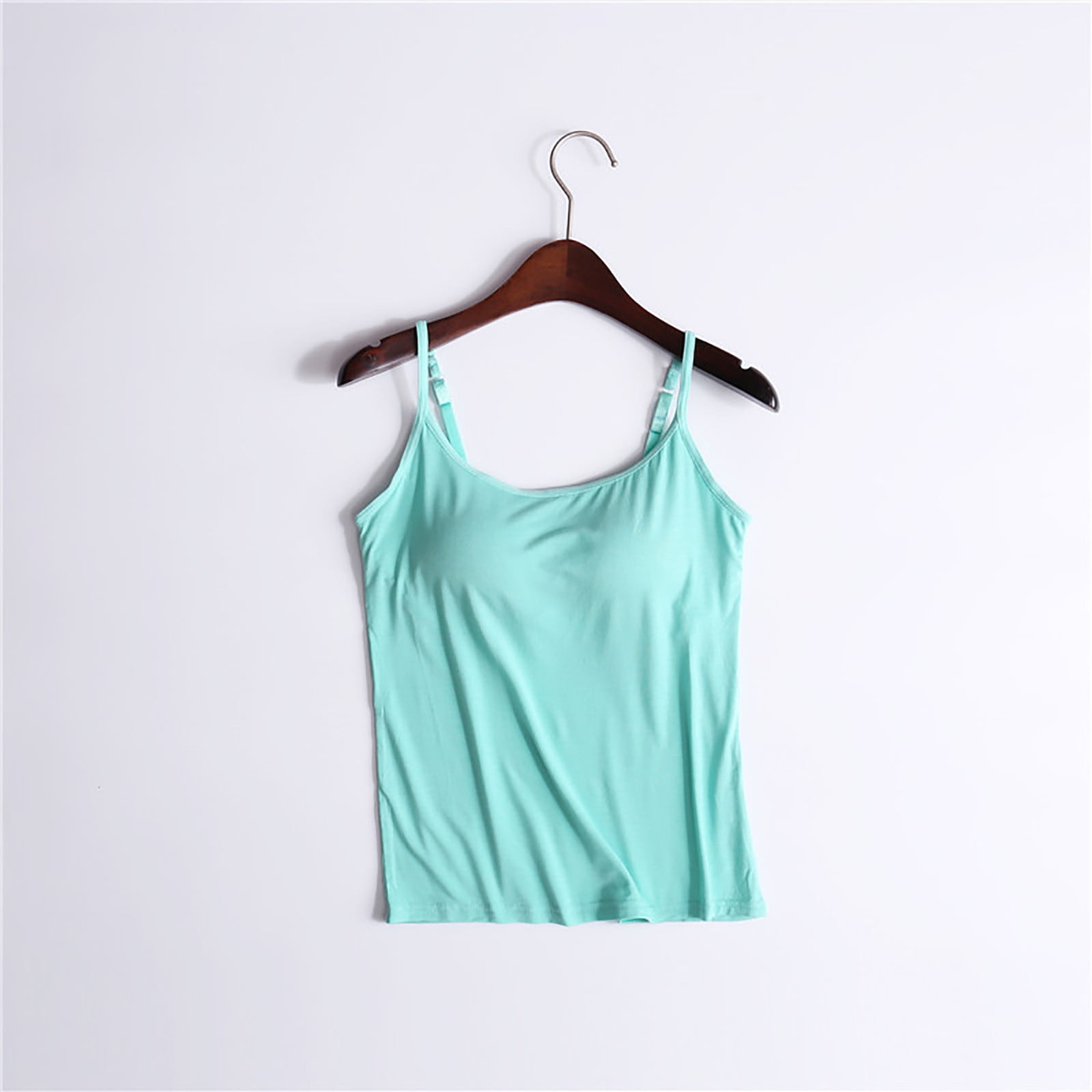 Rydcot Camisole Tops For Women Built In Bra Racerback Yoga Tanks Tops Solid Color Sleeveless