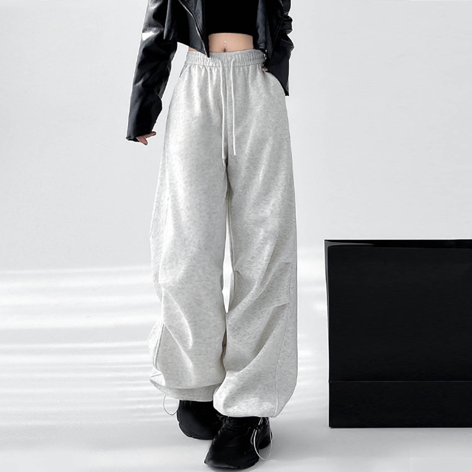 RYDCOT Fall Winter Pants for Women Wide Leg Sweatpants Casual ...