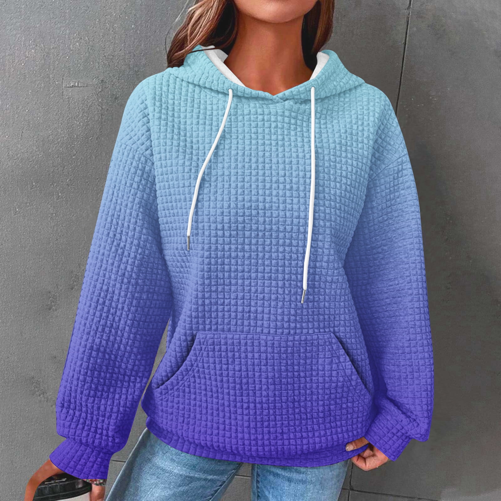 RYDCOT Hooded Sweatshirt Women Pullover Drawstring Hoodies Pullover ...