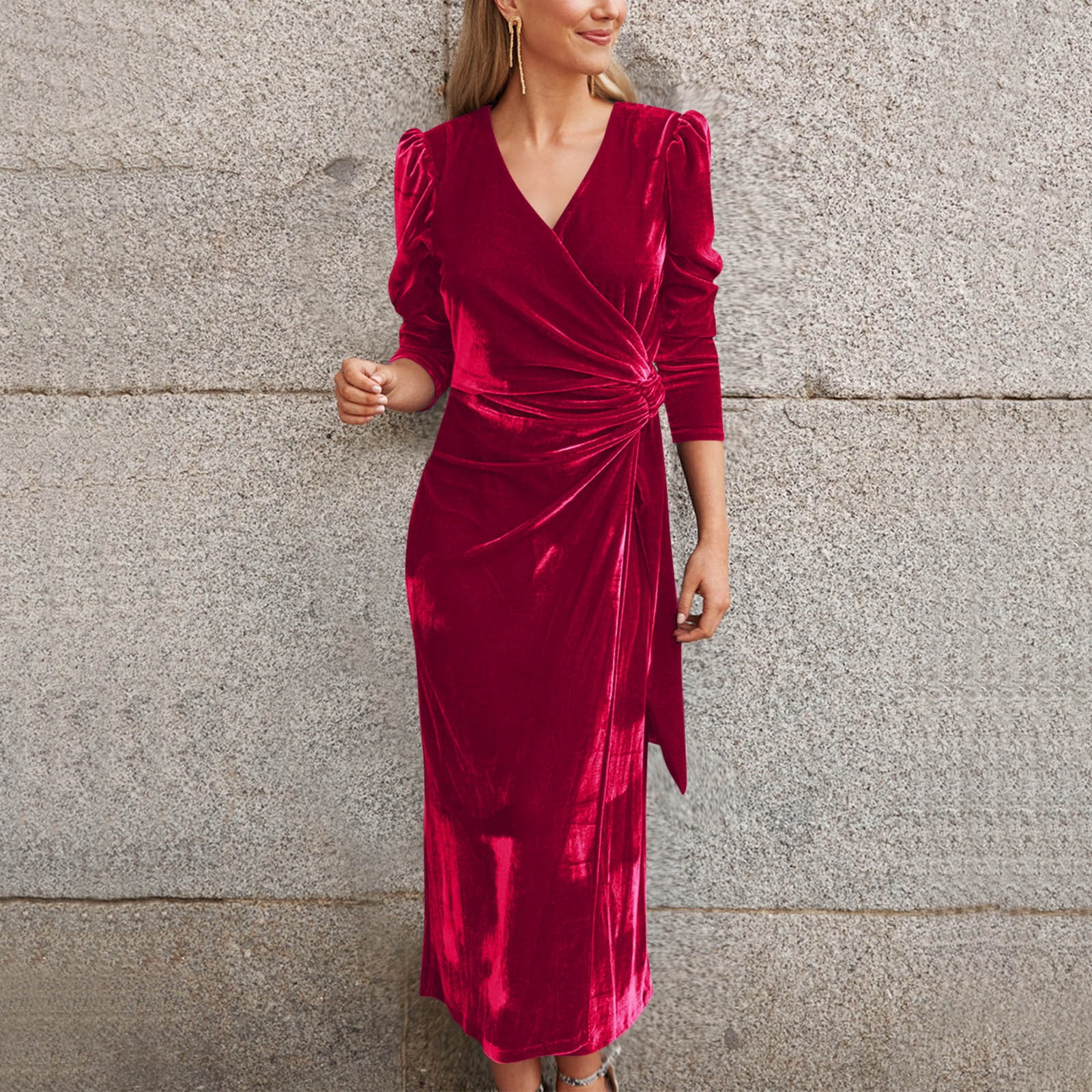 RYDCOT Ladies Dresses for Wedding Guest Velvet Dress Elegant Long ...