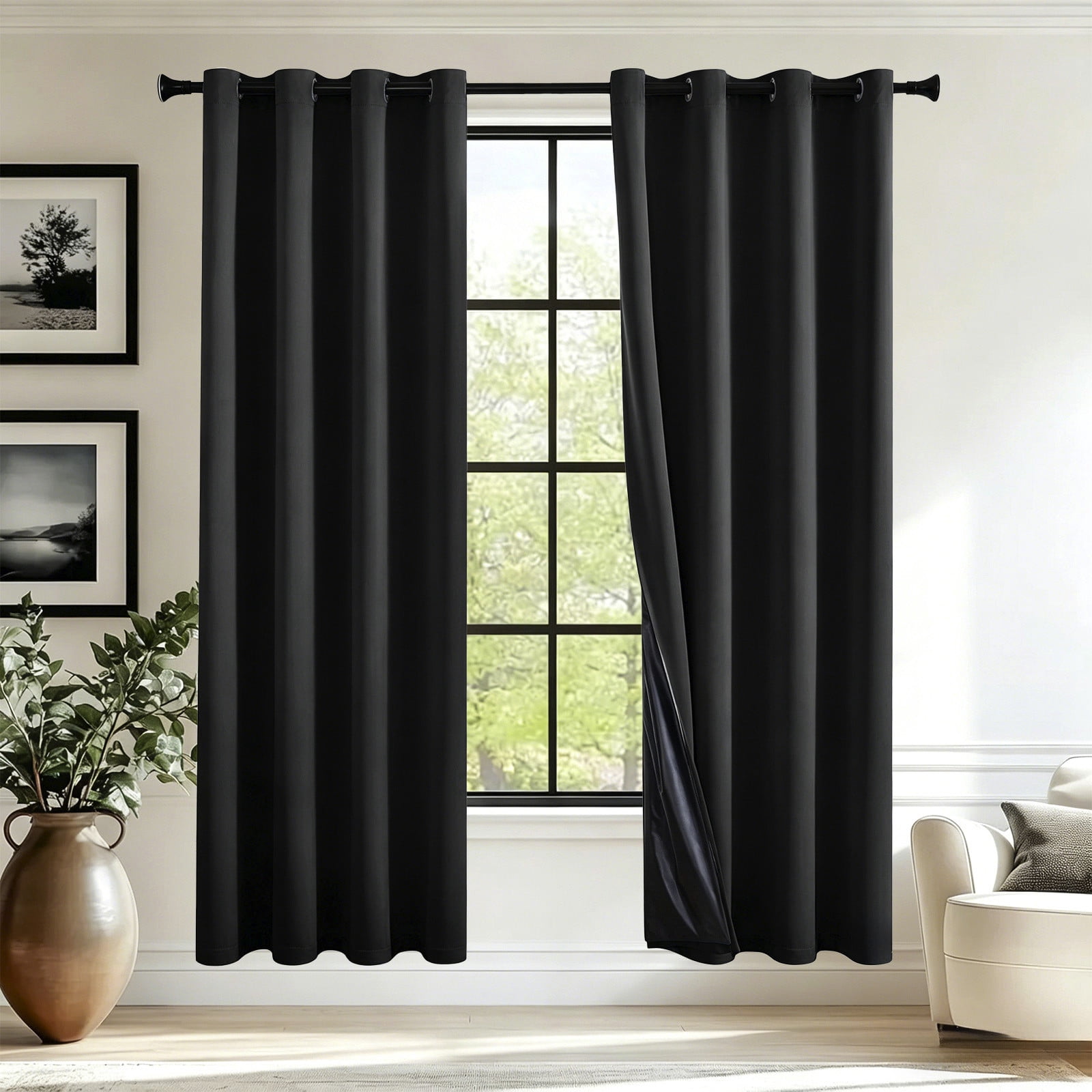RYDCOT Living Room Completely Shaded Draperies, Privacy Protection ...