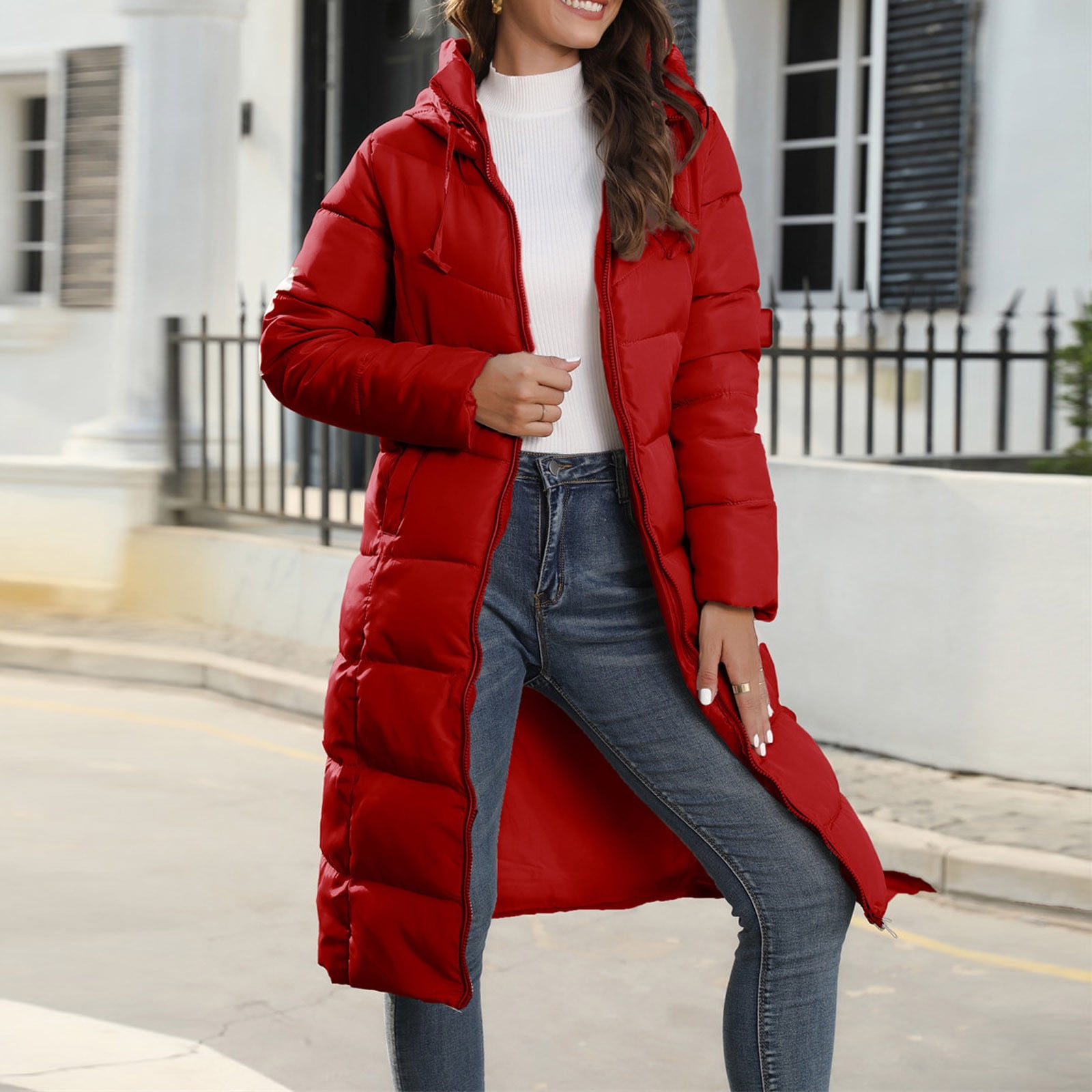 RYDCOT Long Winter Coats for Women with Hood Long Down Jacket Thickened ...