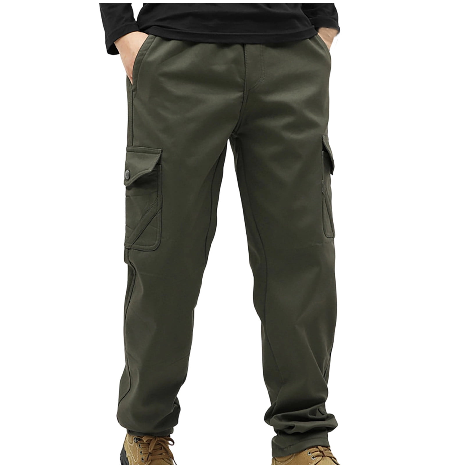 RYDCOT Men's Cotton Ripstop Fleece Lined Tactical Work Pants Warm Water ...