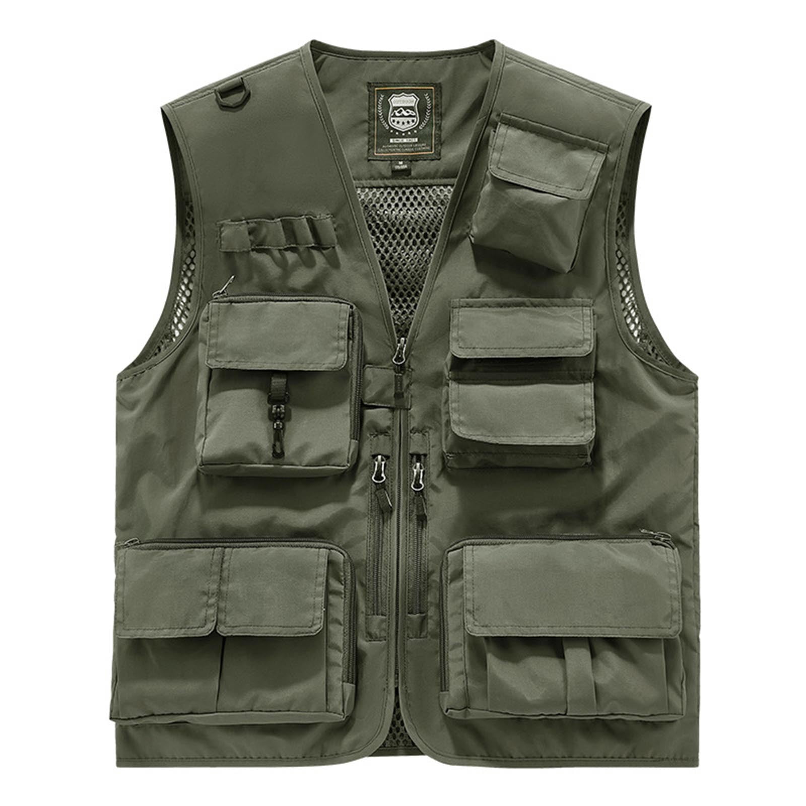 RYDCOT Men's Fishing Vest Utility Detachable Summer Vests with Muti ...