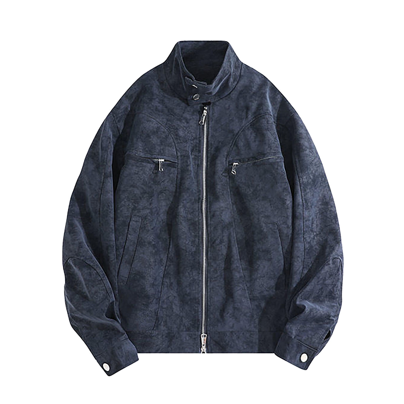 RYDCOT Men's Teen Matte Faux Leather Zip up Bomber Jacket 90S Vintage ...