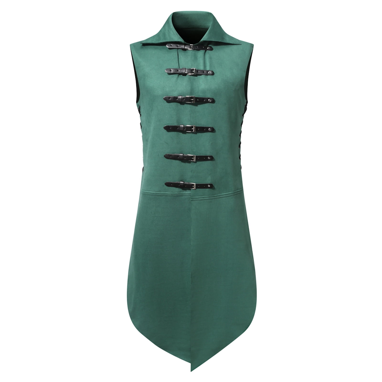 RYDCOT Men's Viking Long Waistcoats Vest Adjustable Buckle Sleeveless ...