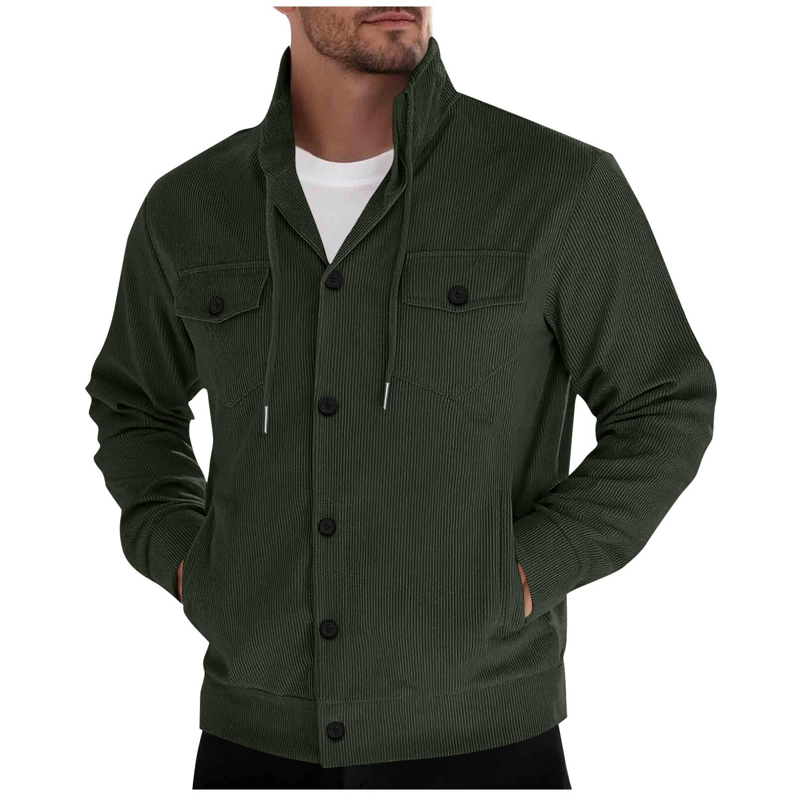 RYDCOT Men's Western Corduroy Shirt Jackets Sweatshirts Button Down ...
