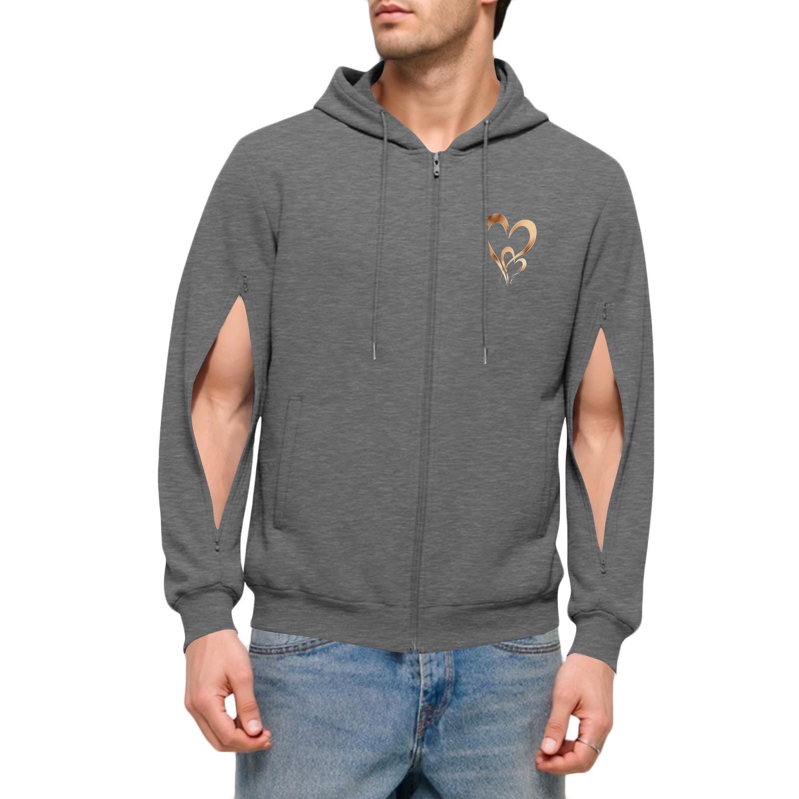 RYDCOT Men's Y2K Graphic Full Zip up Hoodies Streetwear Designer Baggy ...